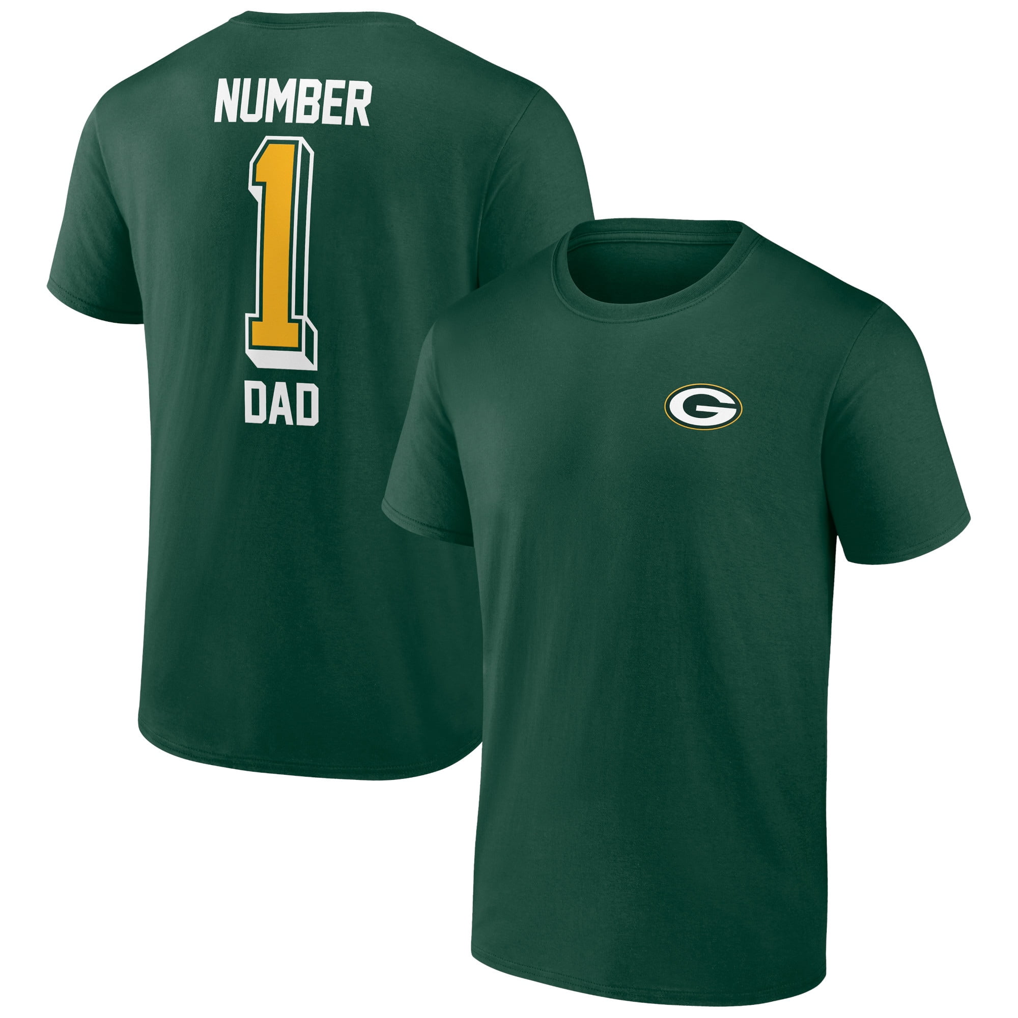 Men's Green Green Bay Packers Number One Dad T-Shirt - Walmart.com