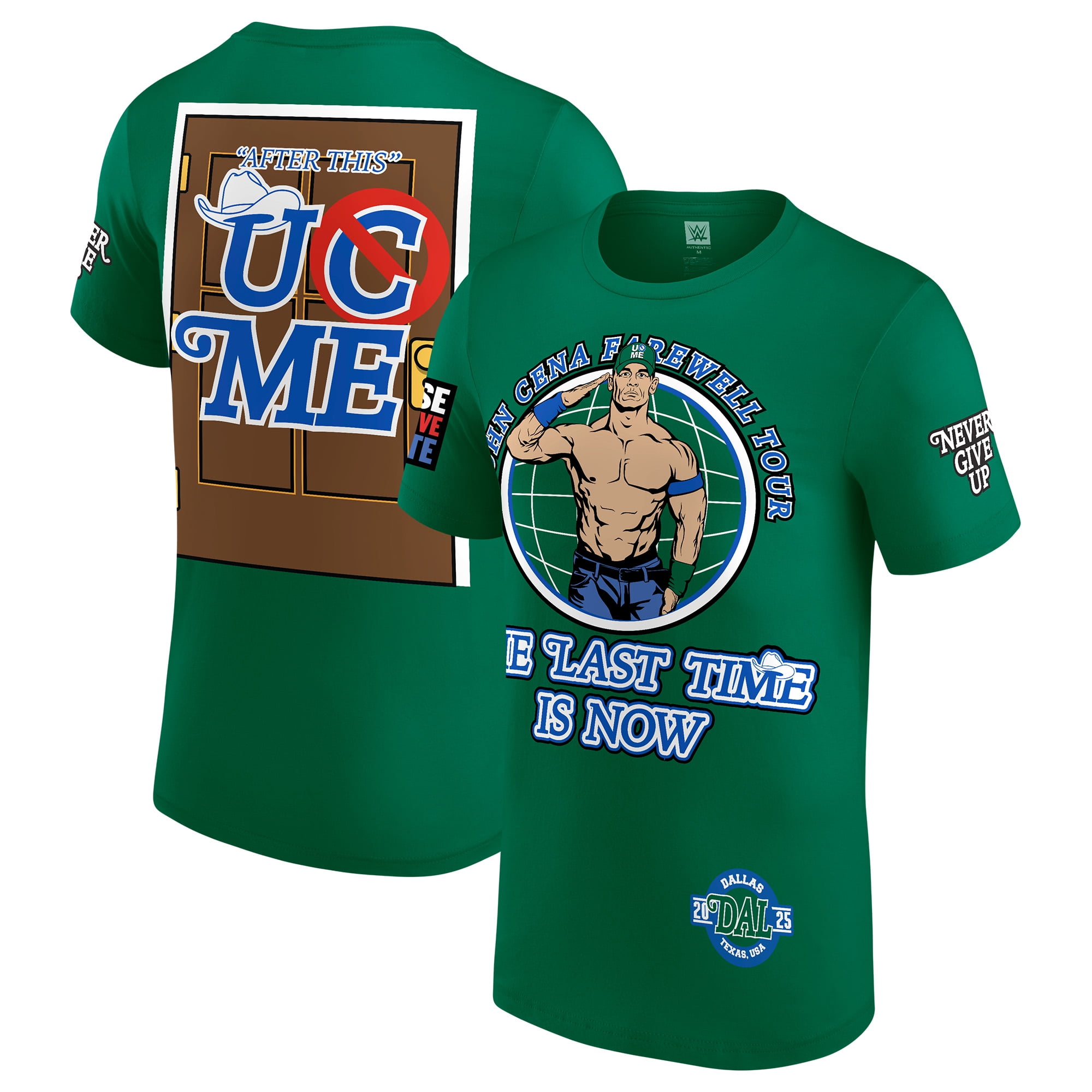 Men's Green John Cena Farewell Tour 2025 Dallas T-Shirt - Walmart.com