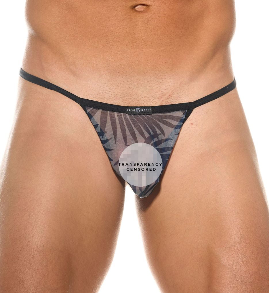 Men's Gregg Homme 200114 Outline Sheer G-String (Navy XL) - Walmart.com