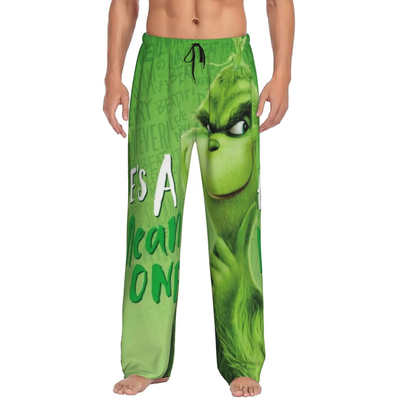 Men's Grinch Pajama Pants Lounge Sleepwear PJ Bottoms with Drawstring ...