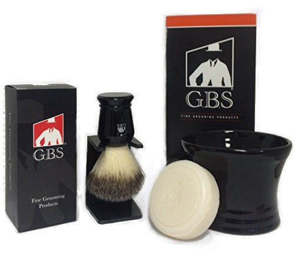 Men's Grooming Set with Shaving Mug with Knob Handle, 100% Synthetic ...