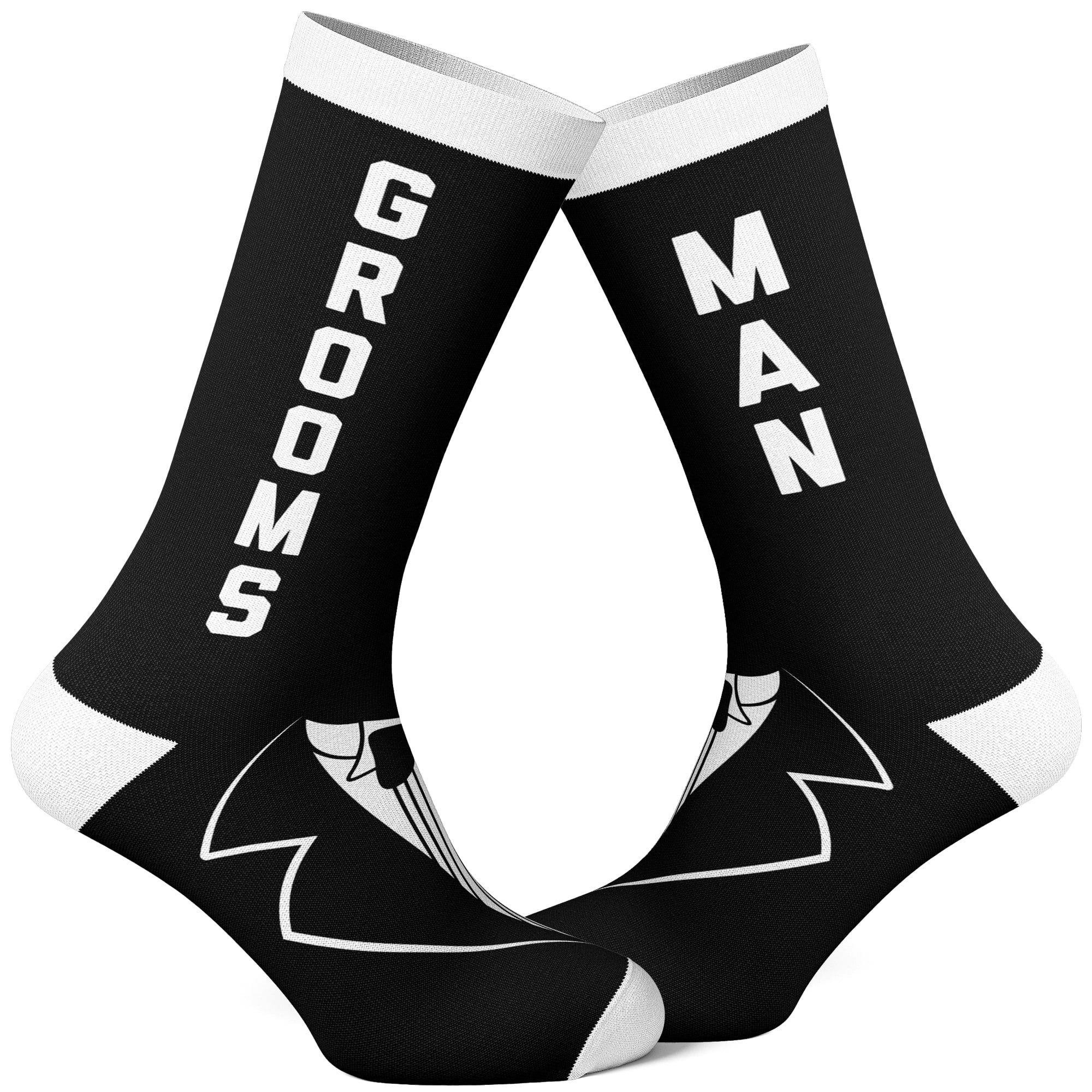 Men's Grooms Man Socks Funny Wedding Groomsmen Tuxedo Footwear ...