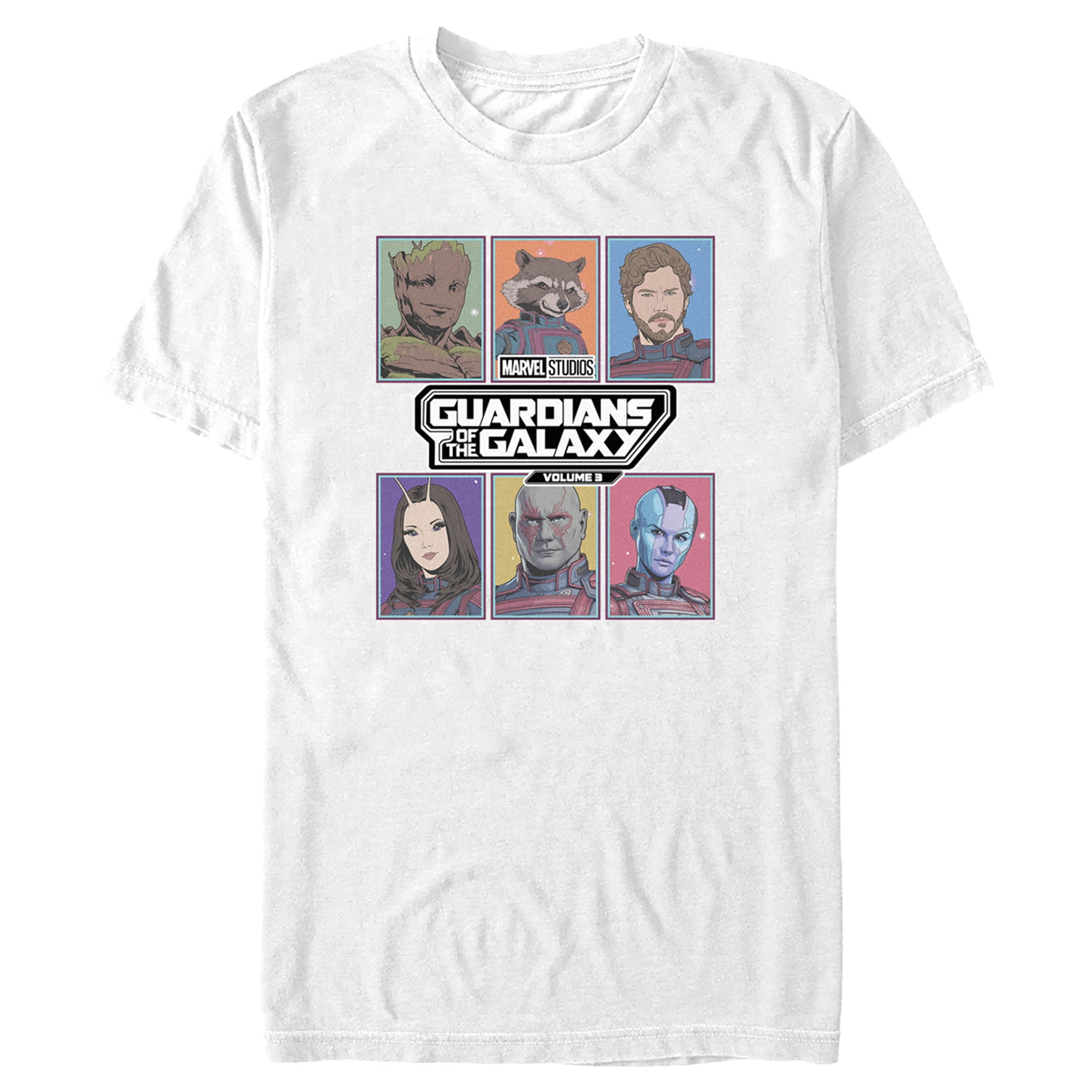 Men's Guardians of the Galaxy Vol. 3 Animated Squares Graphic Tee White ...