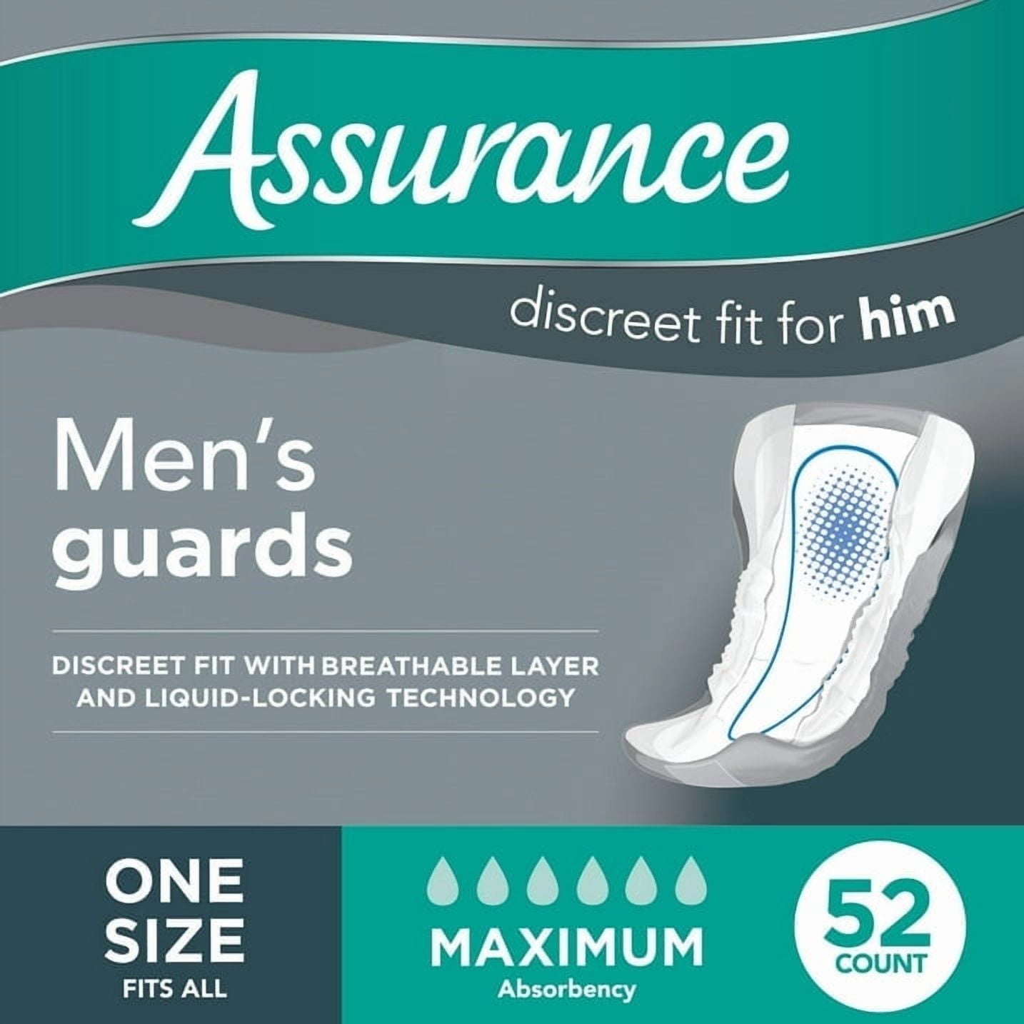 Men’s Guards, Maximum Absorbency, 52 Count - Walmart.com