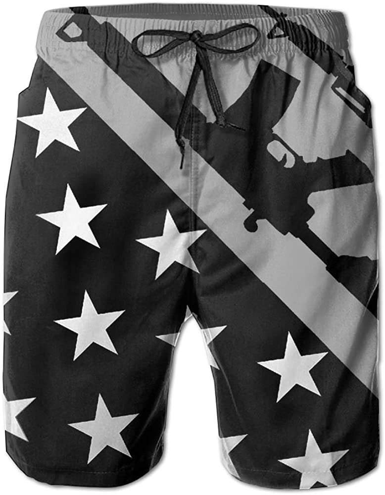 Men's Gunns American Flag Men's Summer Surf Swim Trunks Beach Shorts ...