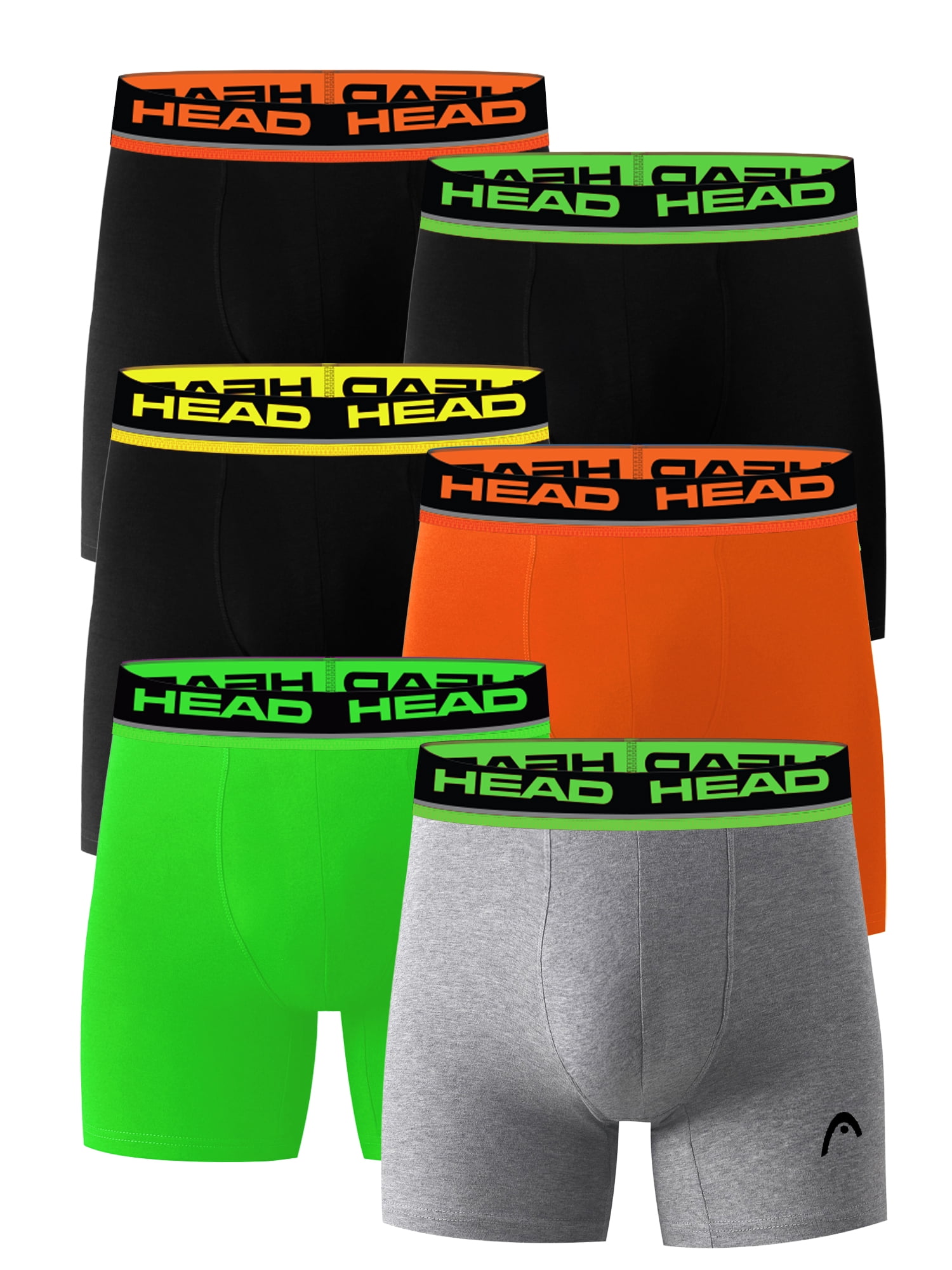 Men’s HEAD Performance Boxer Briefs in Hi-Viz Colors, 6-Pack (Sizes S ...