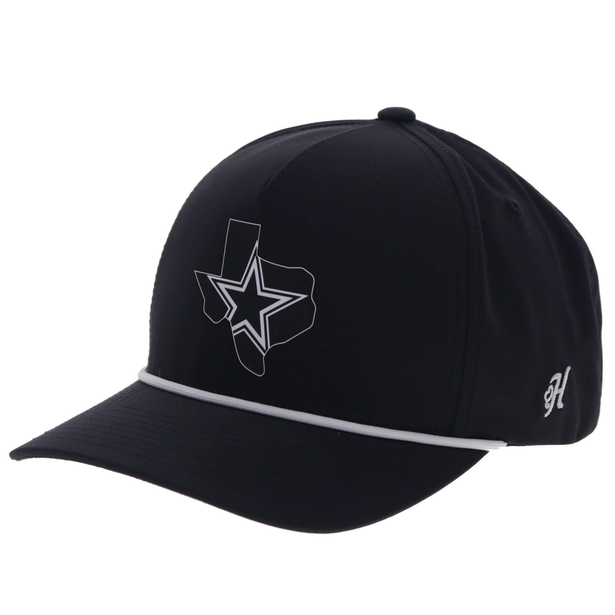 Men's HOOey Black Dallas Cowboys Texas Logo Rope Adjustable Hat ...