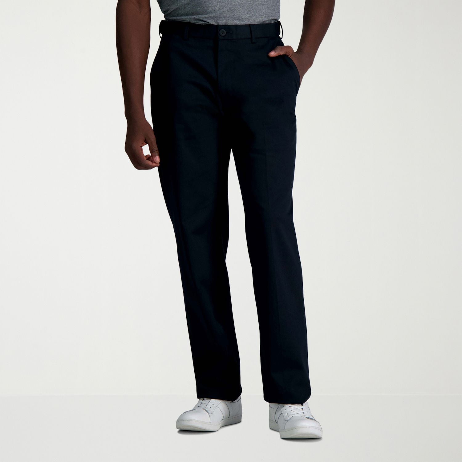 Men's Haggar® Wrinkle Free Performance Khaki Classic Fit Flat Front ...
