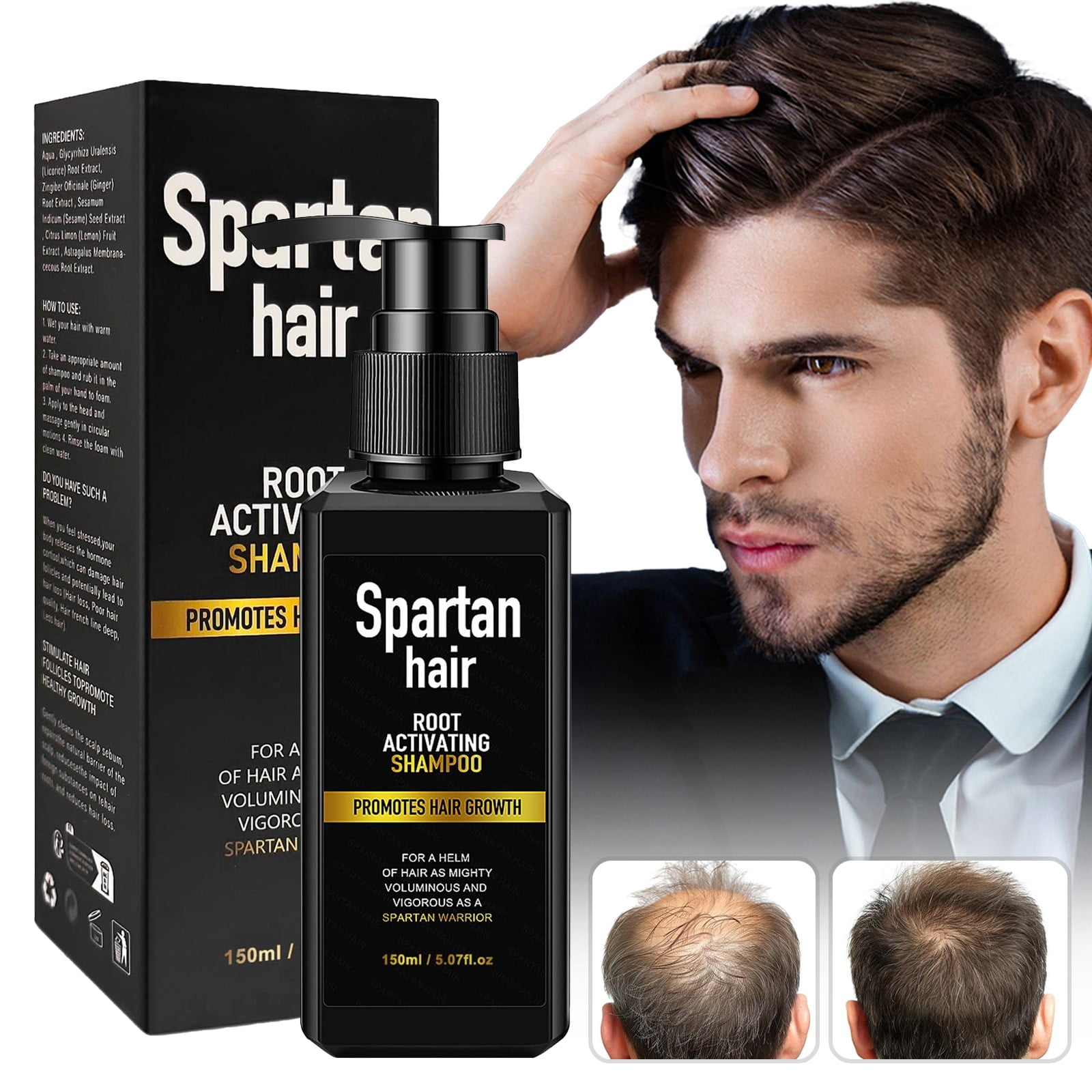 Men's Hair Root Shampoo - Strengthening, Smoothing, Hair Recovery ...