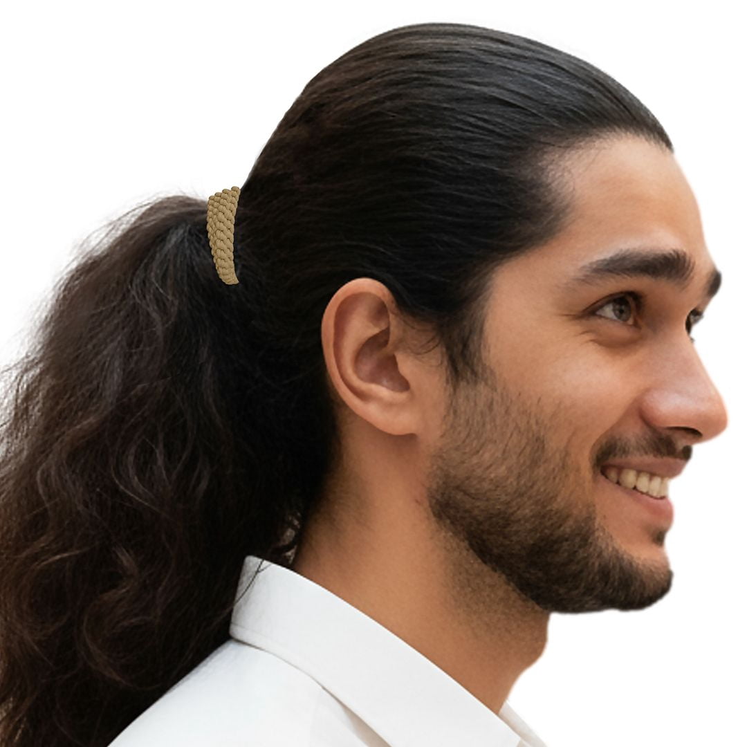 Men's Hair Ties Size Large 6-Pack Bun Ponytail Holders Thick Hair Soft ...