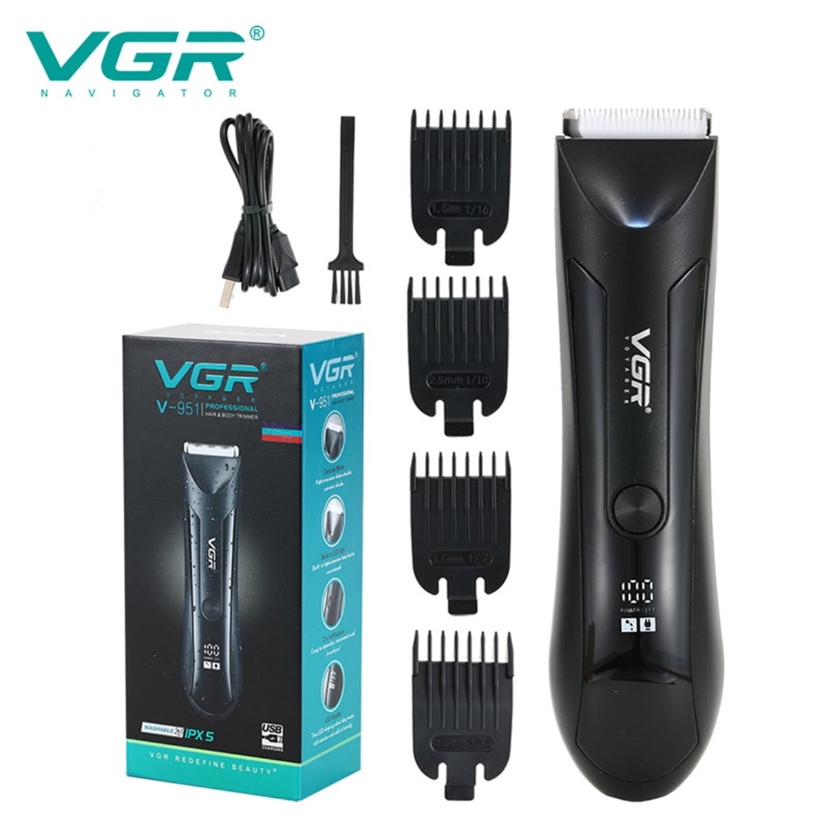 Men's Hair Trimmer Electric Groin & Body Hair Shaver for Body Hair ...