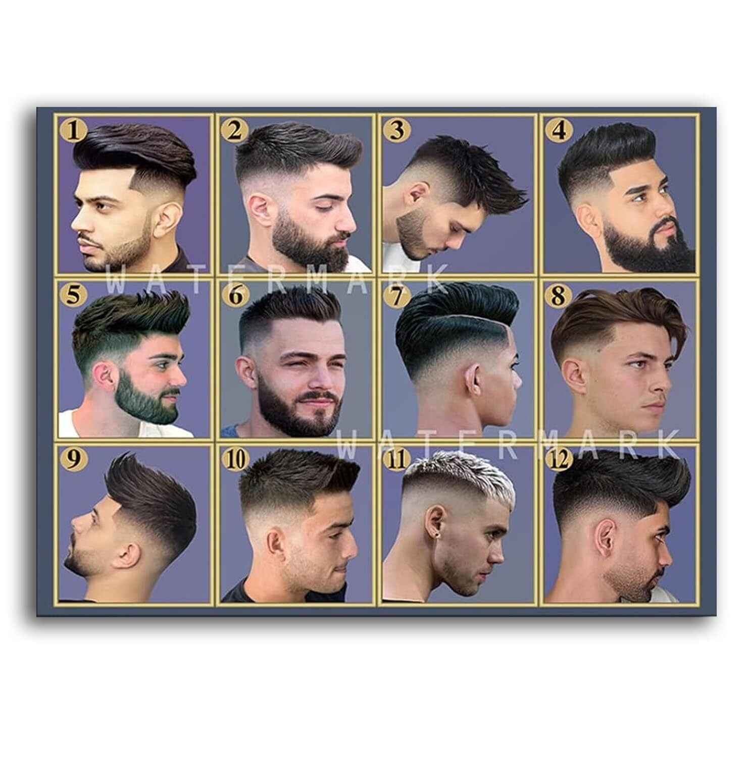 Men's Haircut Poster 2025 Barber Shop Hair Styles Chart, Large ...