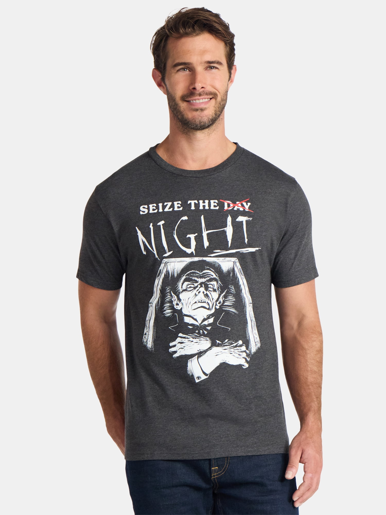 Halloween Men's Dracula Seize the Night Graphic Tee from Way to ...