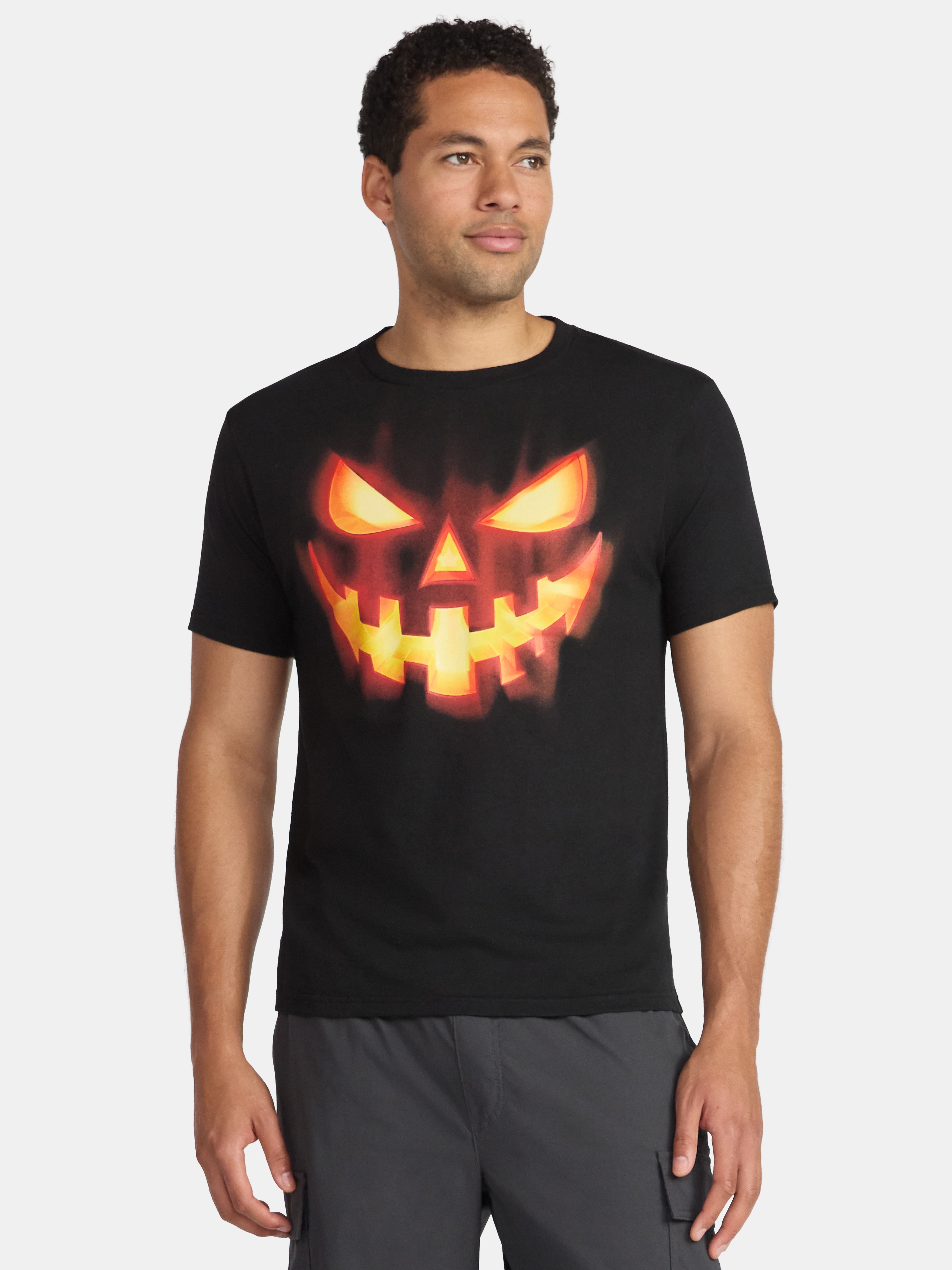 Halloween Men's Evil Pumpkin Graphic Tee from Way to Celebrate, Sizes ...