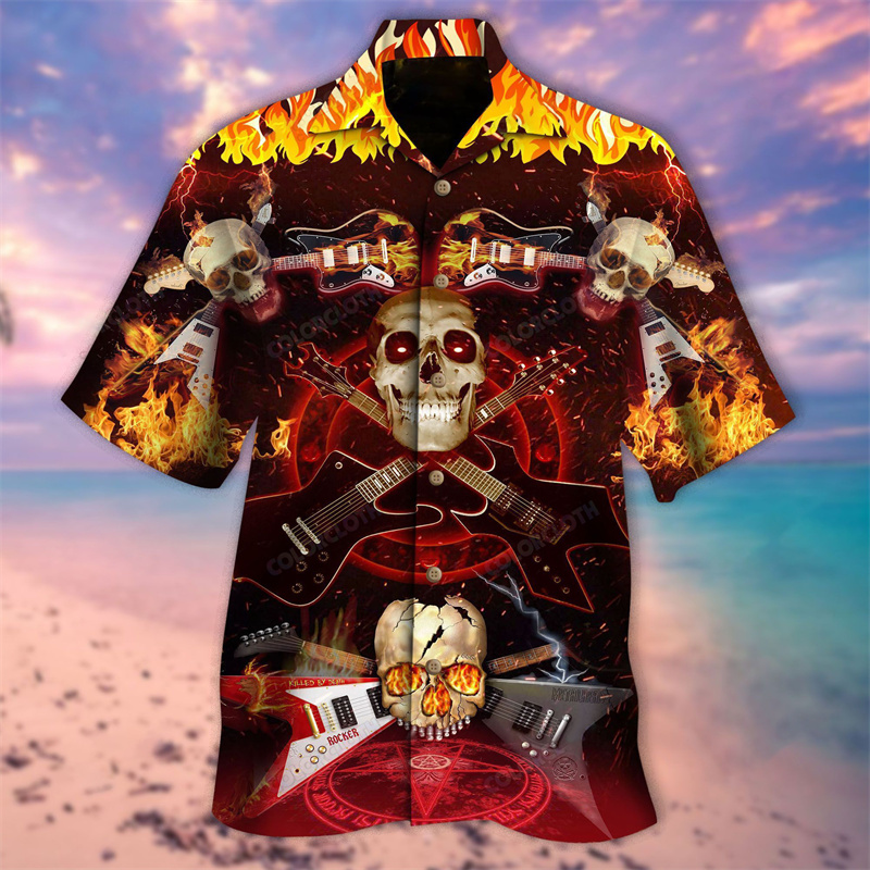 Men‘s Halloween Style Shirt Horror Print Holiday Shirt Men Short ...