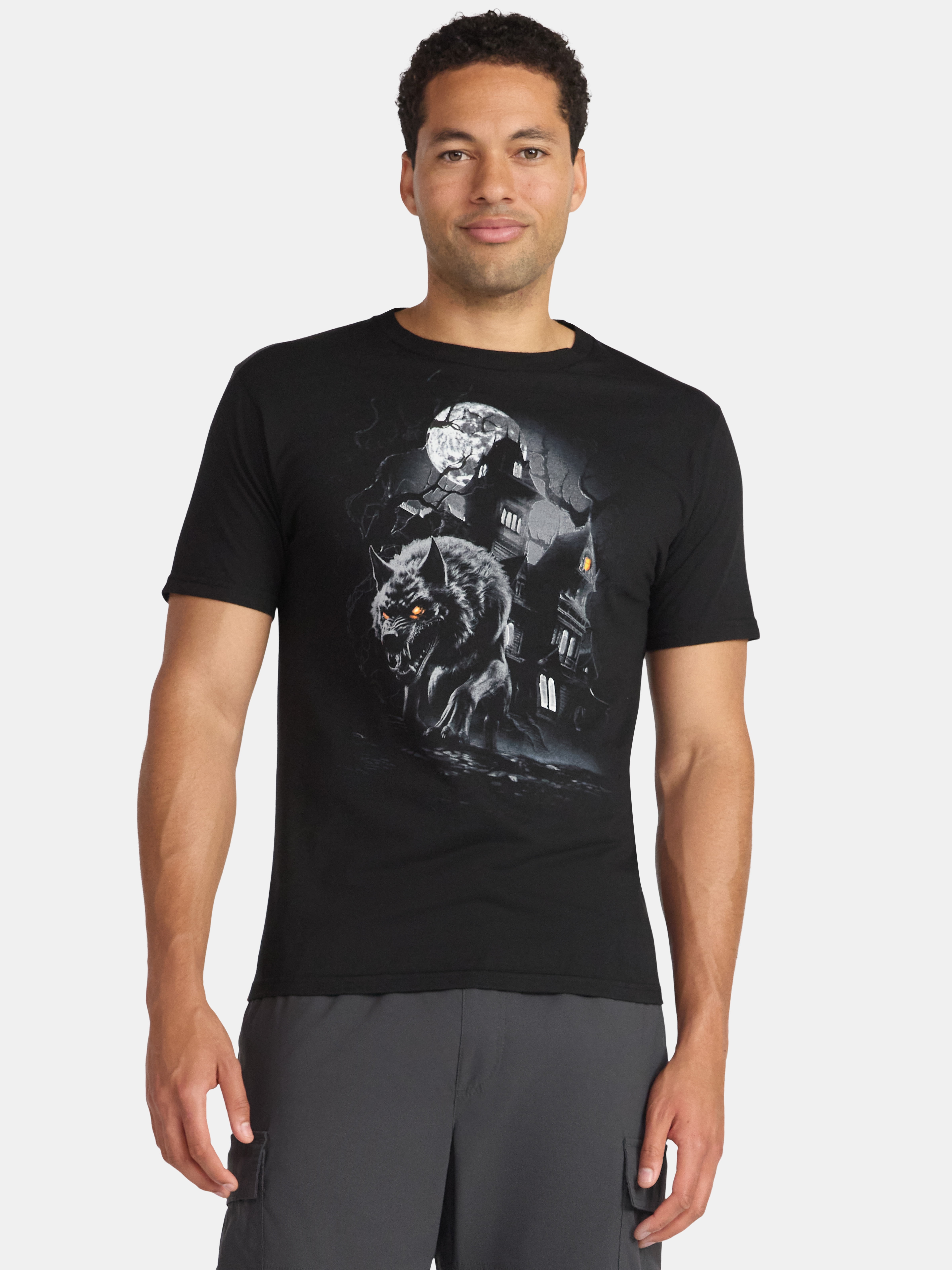 Halloween Men's Wolf Graphic Tee from Way to Celebrate, Sizes XS-3XL ...
