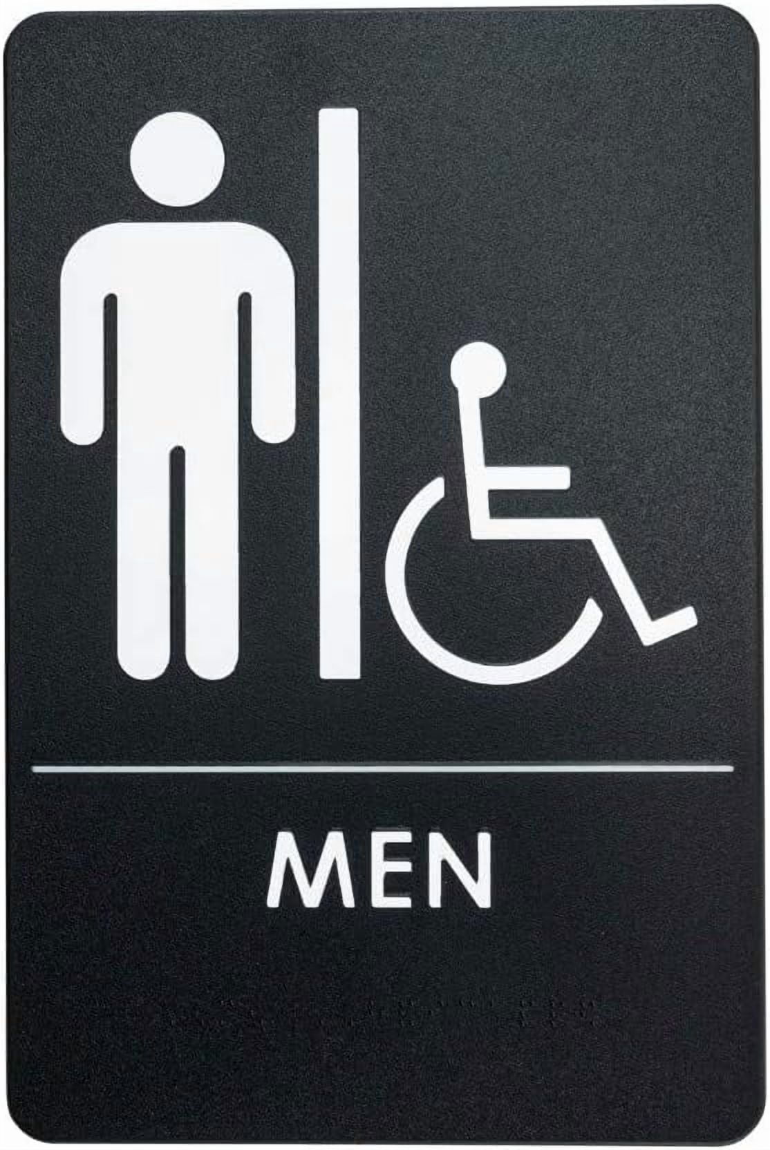 Men's Handicap Restroom Sign ADA-Compliant Bathroom Door Sign for ...