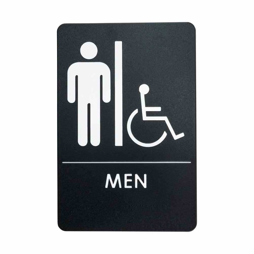 Men's Handicap Restroom Sign ADA-Compliant Bathroom Door Sign for ...