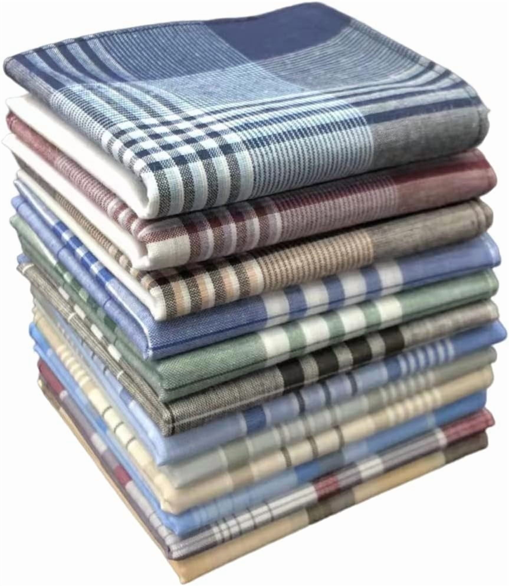 Men's Handkerchiefs 100% Cotton Handkerchief with Check - Walmart.com