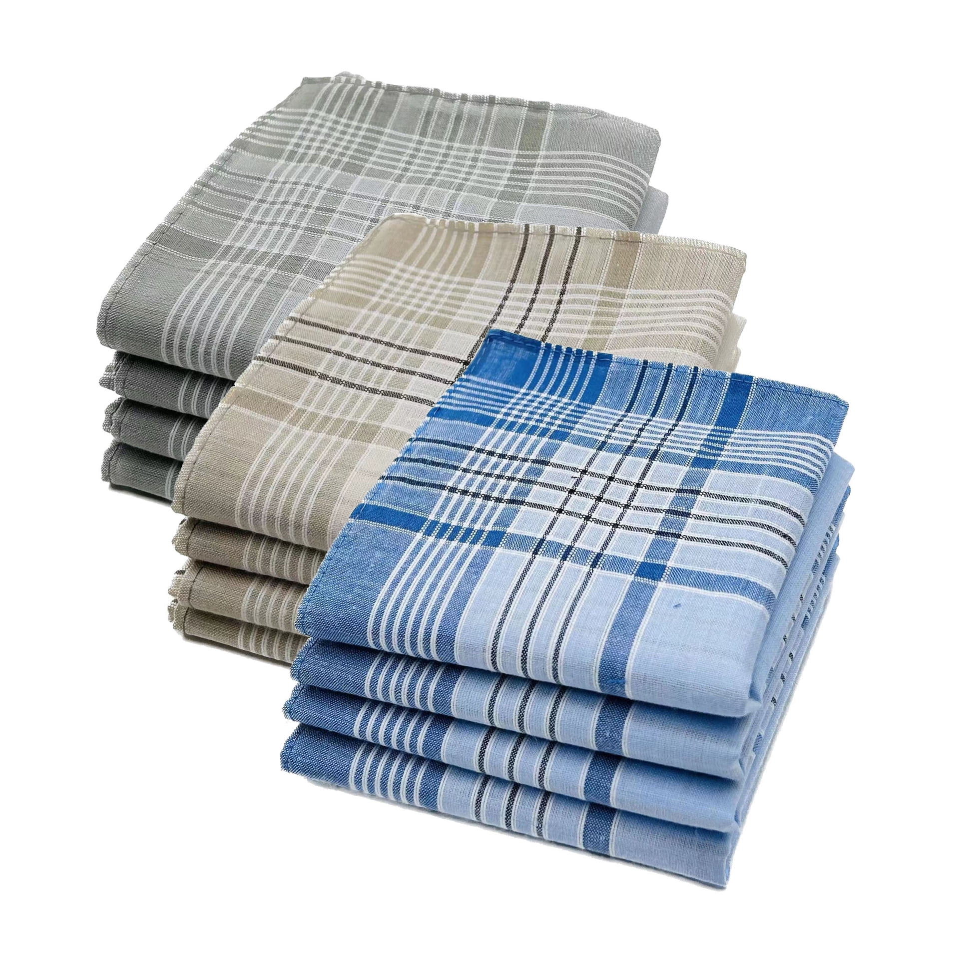 Men's Handkerchiefs 100% Cotton Handkerchief with Check - Walmart.com