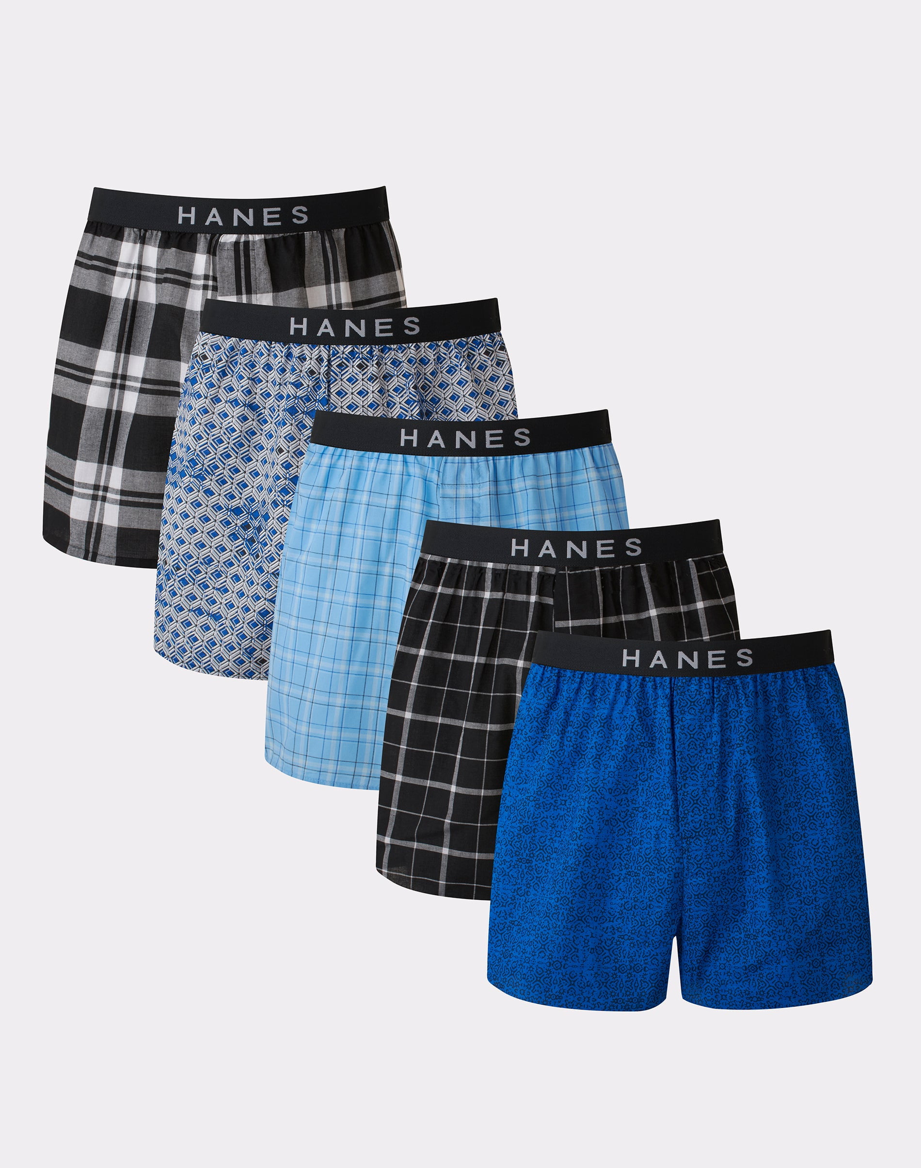 Hanes Men's Classic 5-Pack Boxers, Tagless, Comfort Waist, Cool Comfort ...