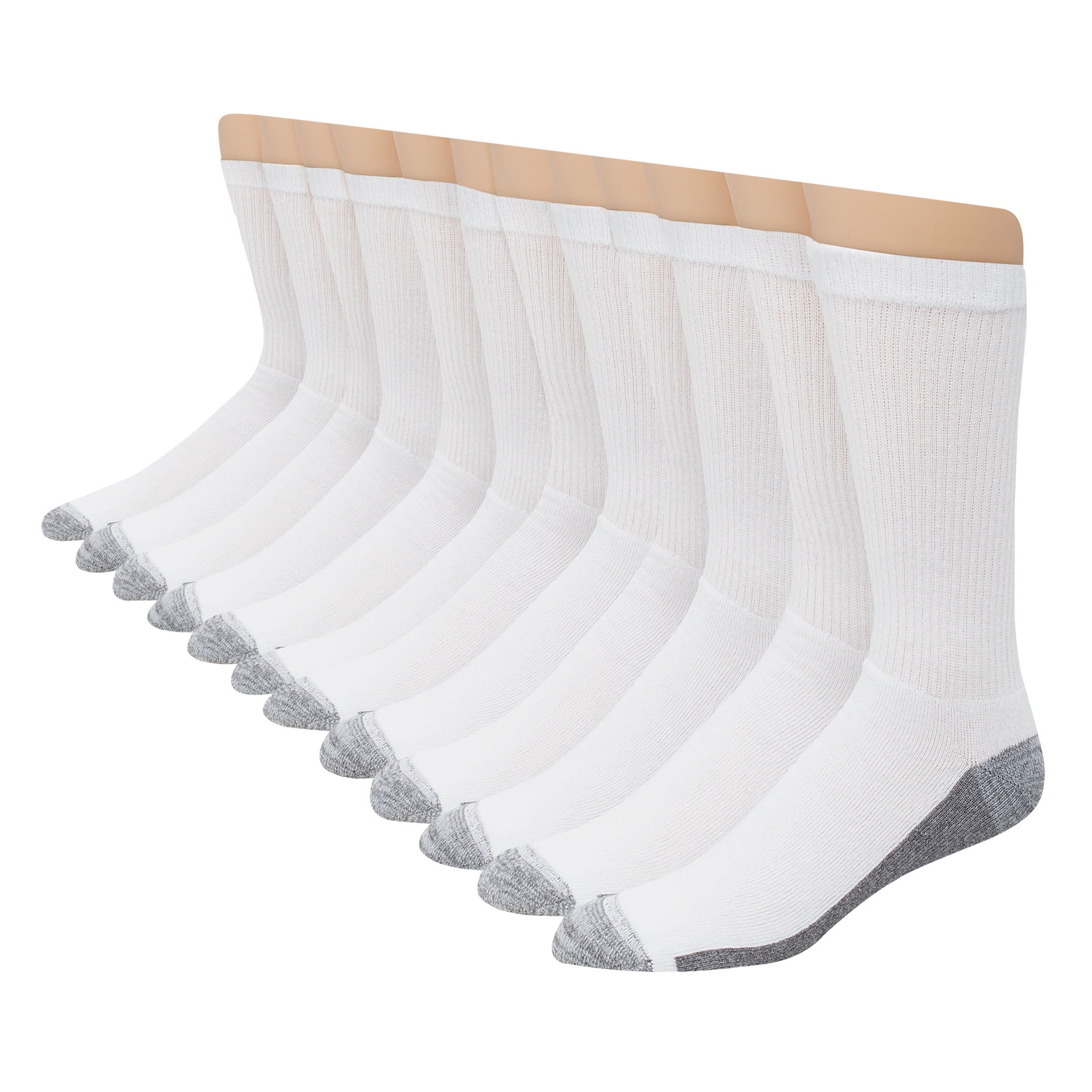 Hanes 6-Pack Men's Crew Socks Max Cushion Cool Comfort Wicking Odor ...
