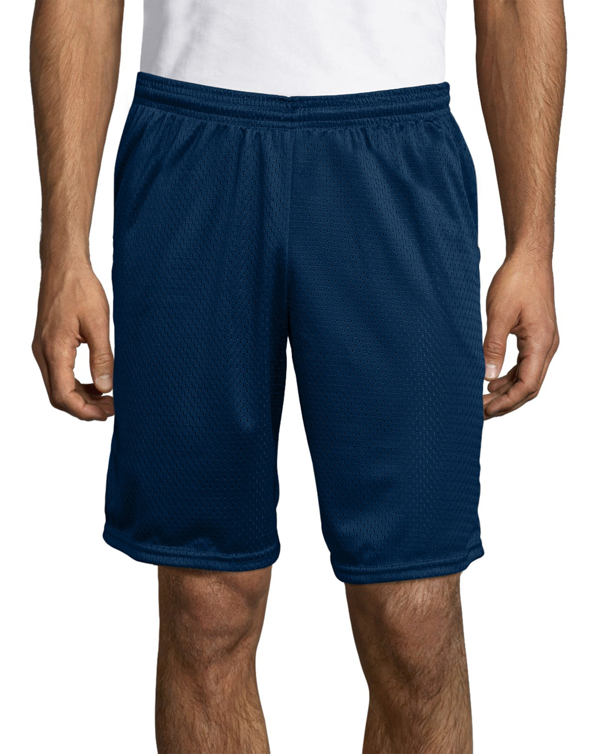 Hanes Sport Men's Mesh Athletic Shorts with Pockets, 9" Navy L ...