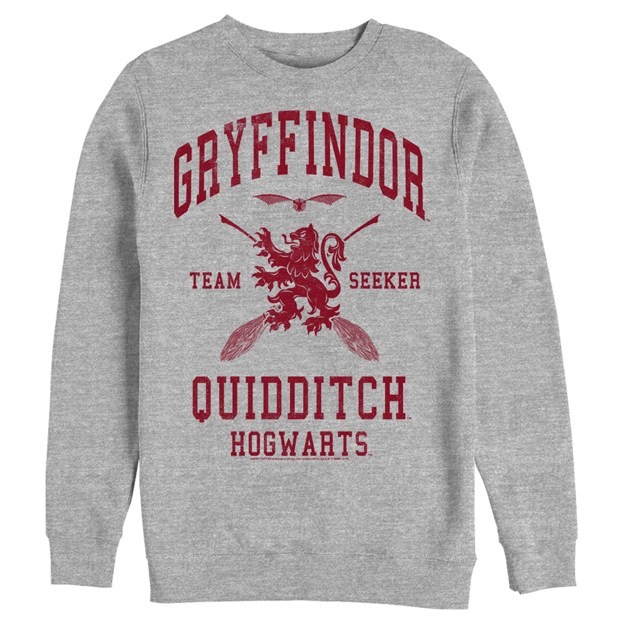 Men's Harry Potter Gryffindor Quidditch Team Seeker Sweatshirt Athletic Heather Small - Walmart.com