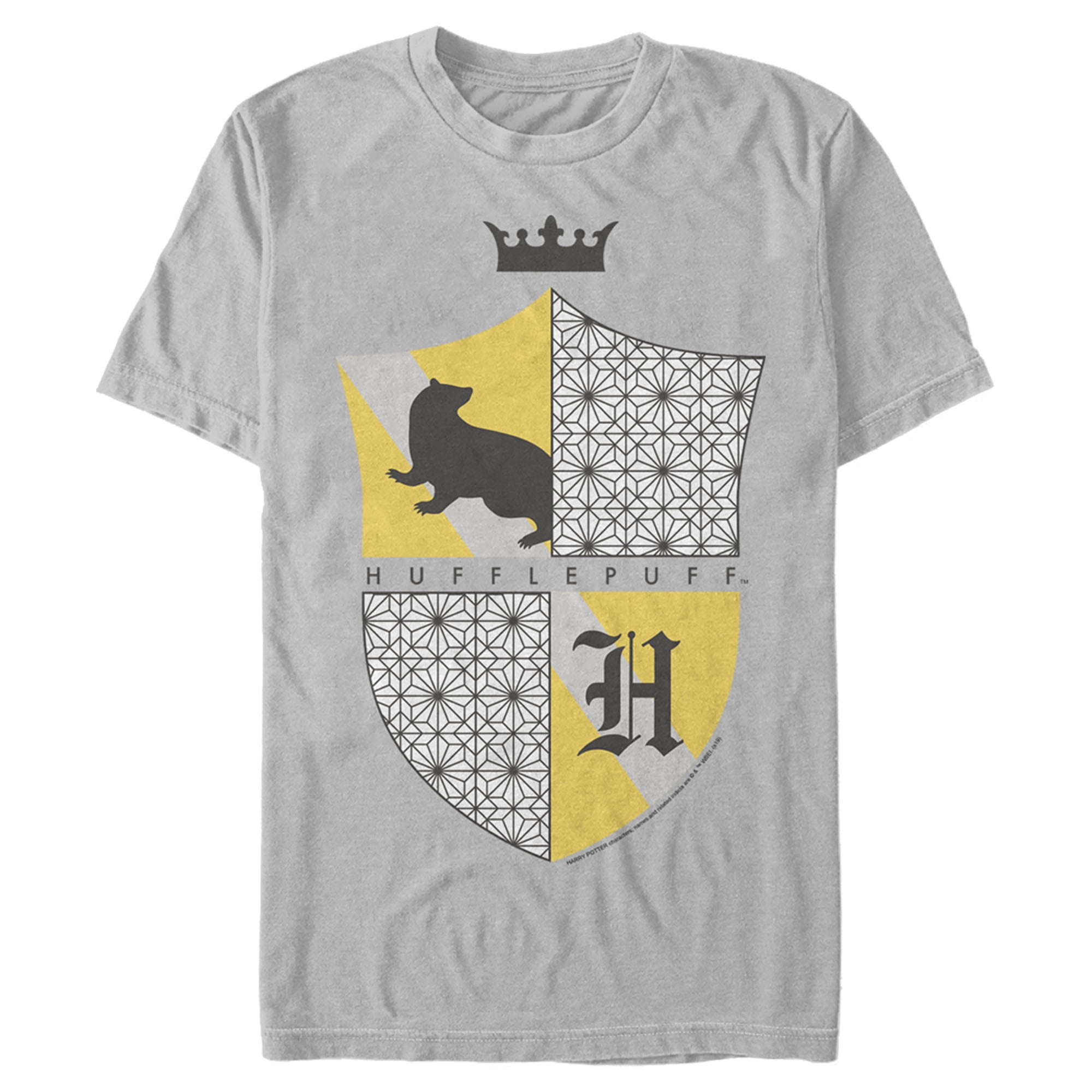 Men's Harry Potter Hufflepuff Abstract Shield Graphic Tee Silver Large ...