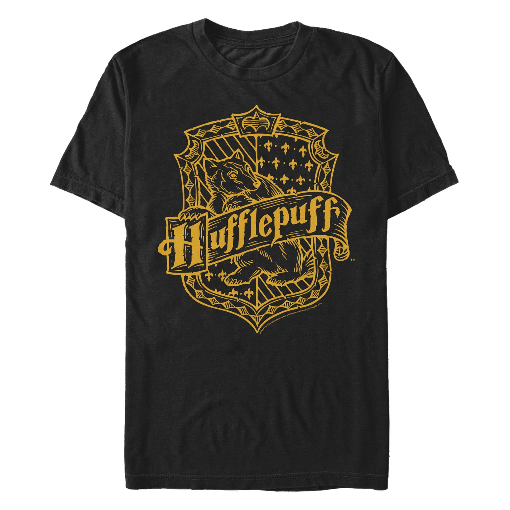 Men's Harry Potter Hufflepuff Lined Crest Graphic T-Shirt - Walmart.com