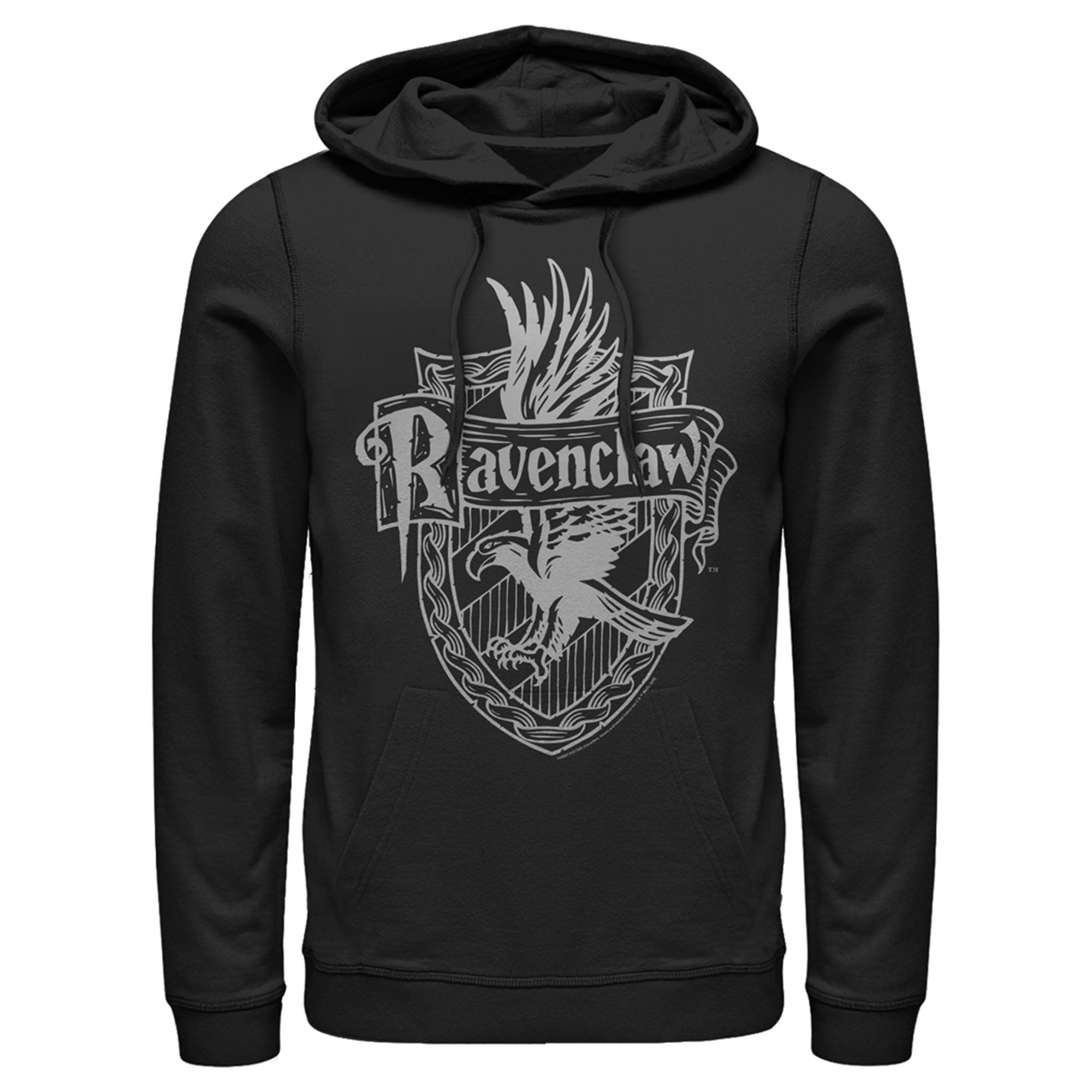 Men's Harry Potter Ravenclaw Line Art Crest Pull Over Hoodie Black 2X ...