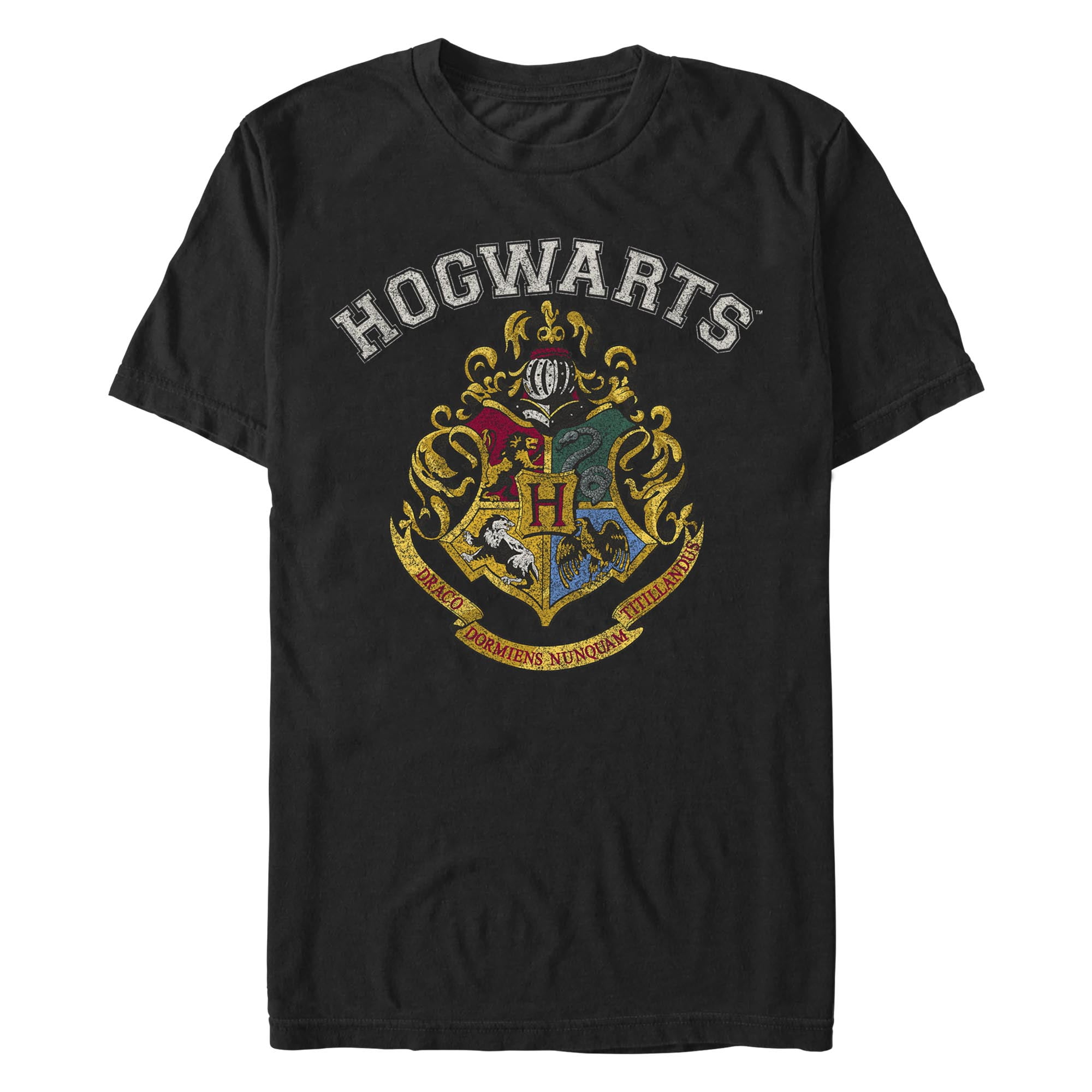 Men's Harry Potter Vintage Hogwarts Crest White Graphic T-Shirt ...