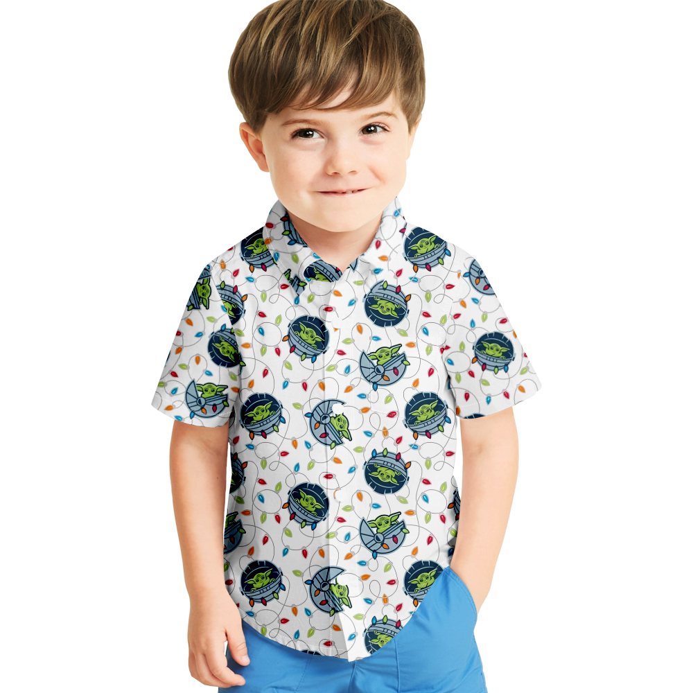 Men S Hawaiian Shirt Baby Yoda Funny Short Sleeves Button Down Shirt