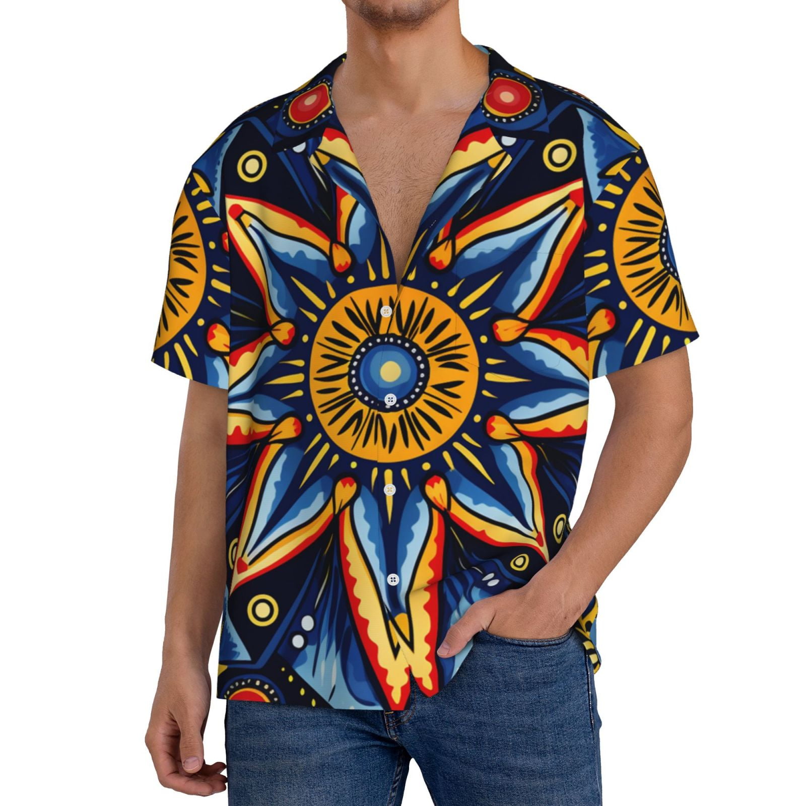 Men's Hawaiian Shirt Short Sleeve Button Down Beach Vacation , Talavera ...