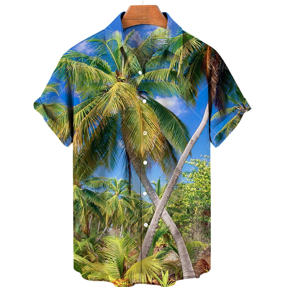 Men's Hawaiian Shirts 3D Printed Graphics Fashion Button Short Sleeve ...