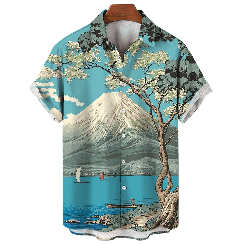Men's Hawaiian Shirts 3D Printed Graphics Fashion Button Short Sleeve ...