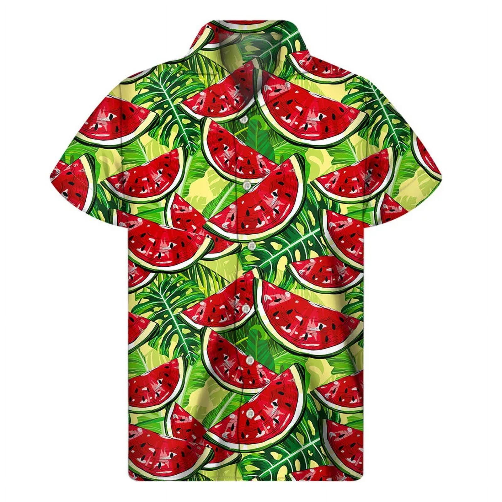 Men's Hawaiian Tropical Watermelon Pattern Street Summer 3D Printed ...