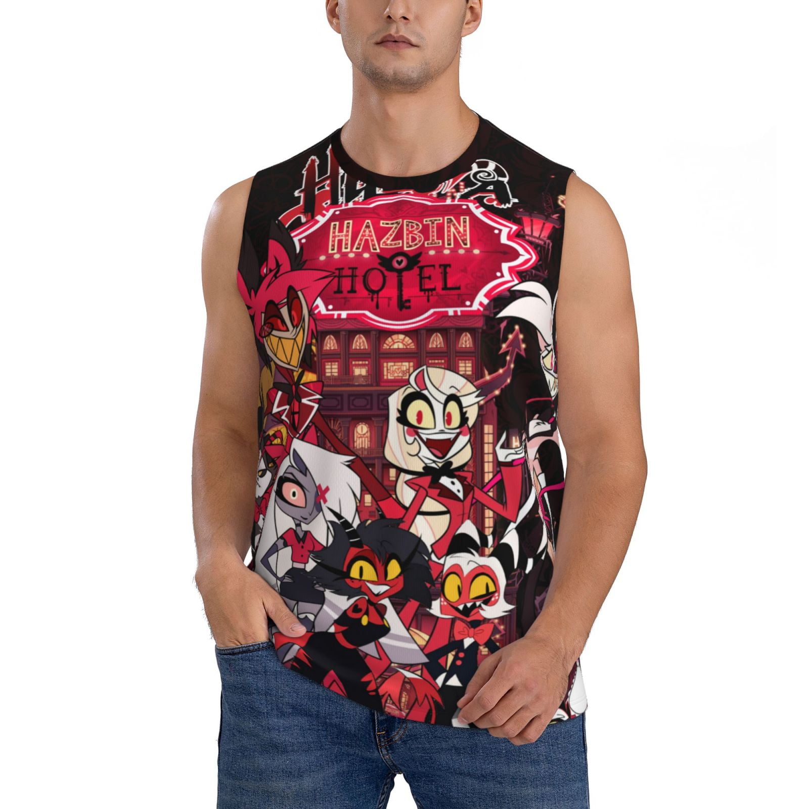 Men's Hazbin Hotel Helluva Boss Sleeveless T-Shirts 3D Graphic Athletic ...