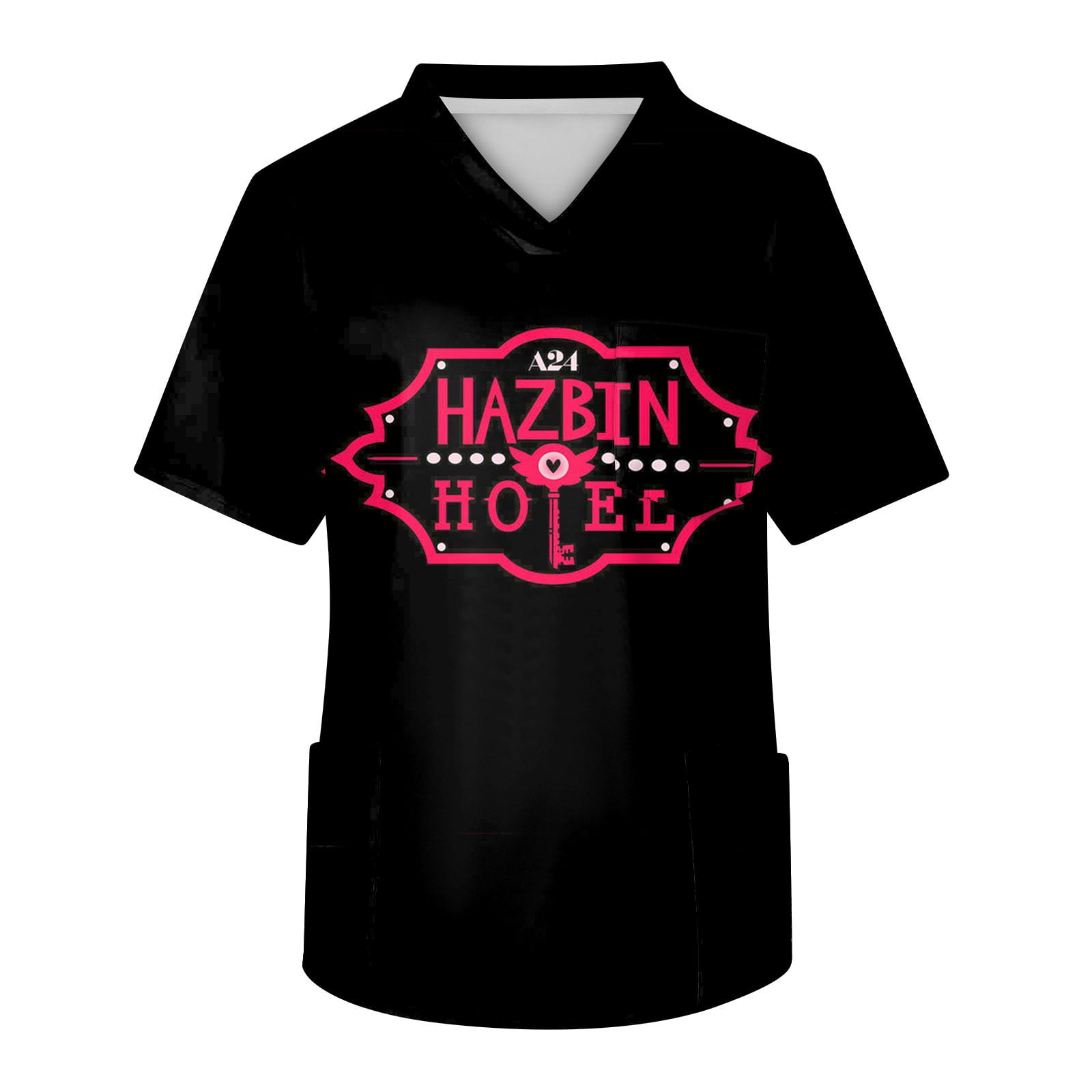 Men's Hazbin Hotel Over-Sized Uniforms Scrubs, OTEMRCLOC Short Sleeve ...