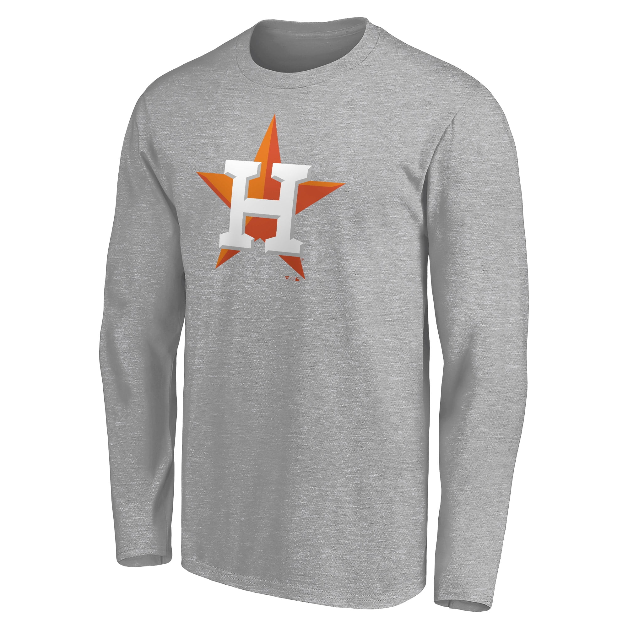Men's Heather Gray Houston Astros Official Team Logo Long Sleeve T ...