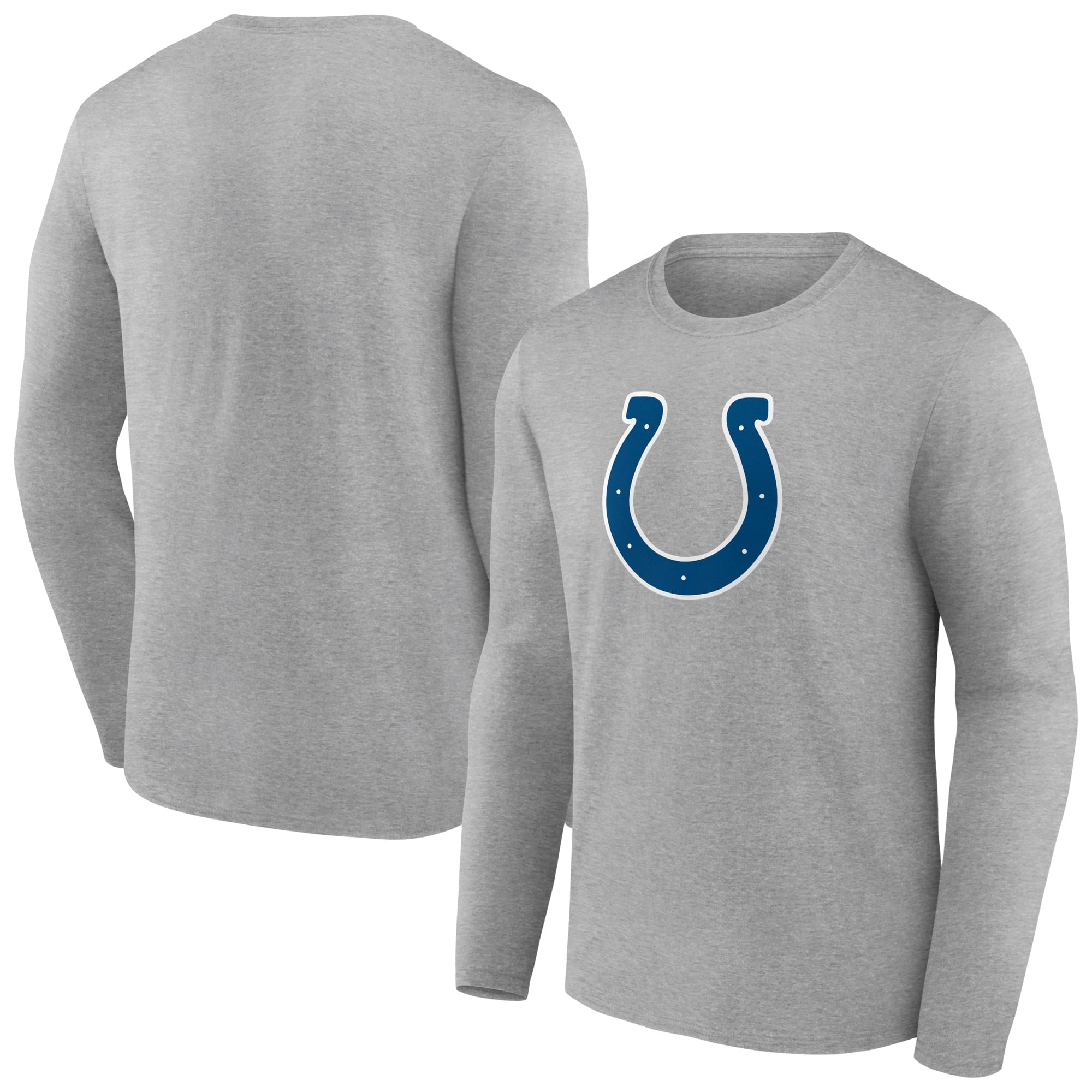 Men's Heather Gray Indianapolis Colts Primary Team Logo Long Sleeve T ...
