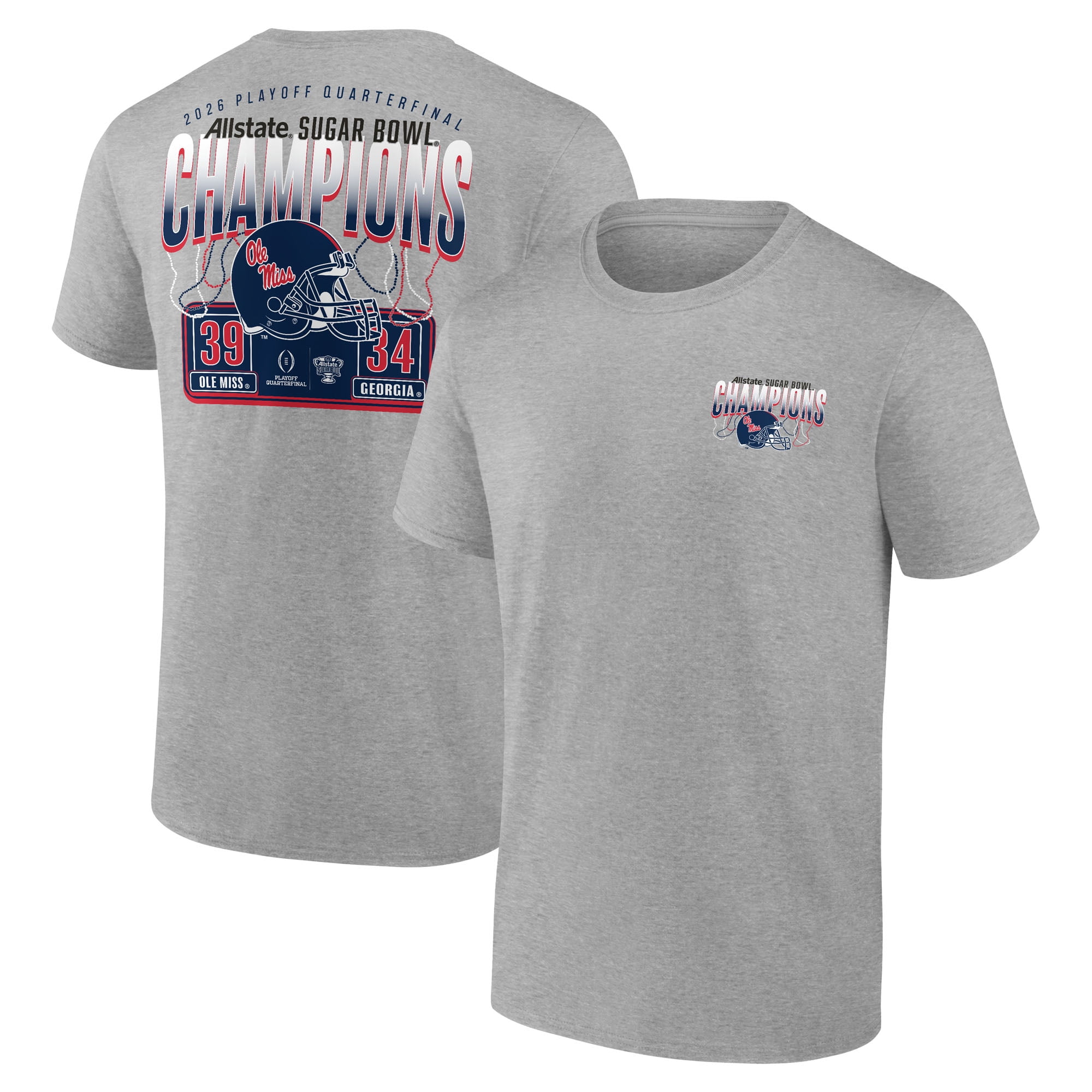 Men's Heather Gray Ole Miss Rebels College Football Playoff 2026 Sugar ...