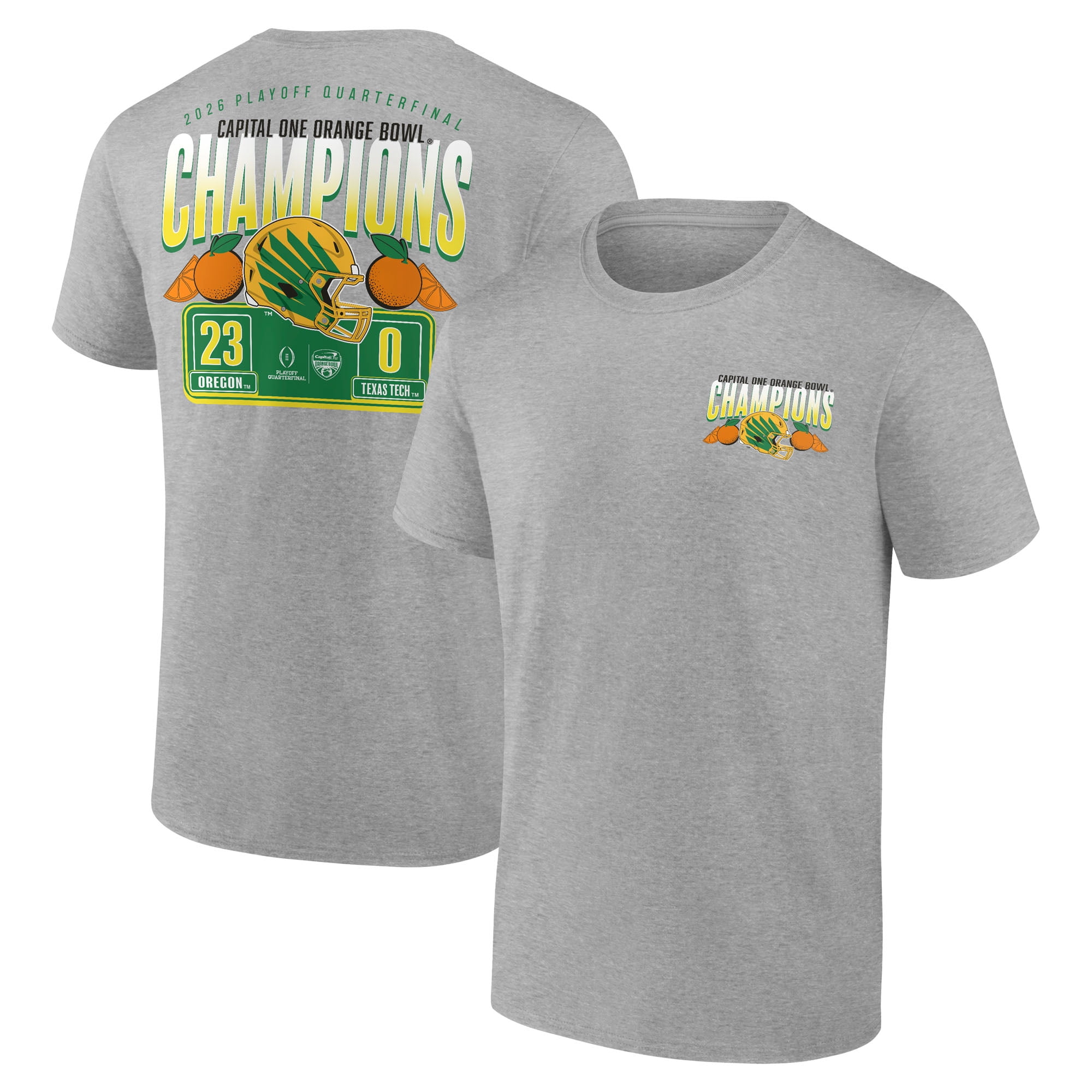 Men's Heather Gray Oregon Ducks College Football Playoff 2026 Orange ...