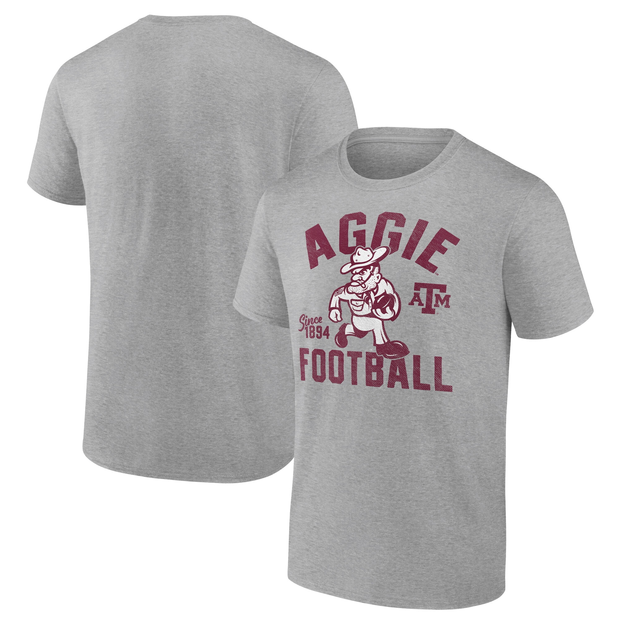Men's Heather Gray Texas A&M Aggies Sarge Favorite Football T-Shirt ...