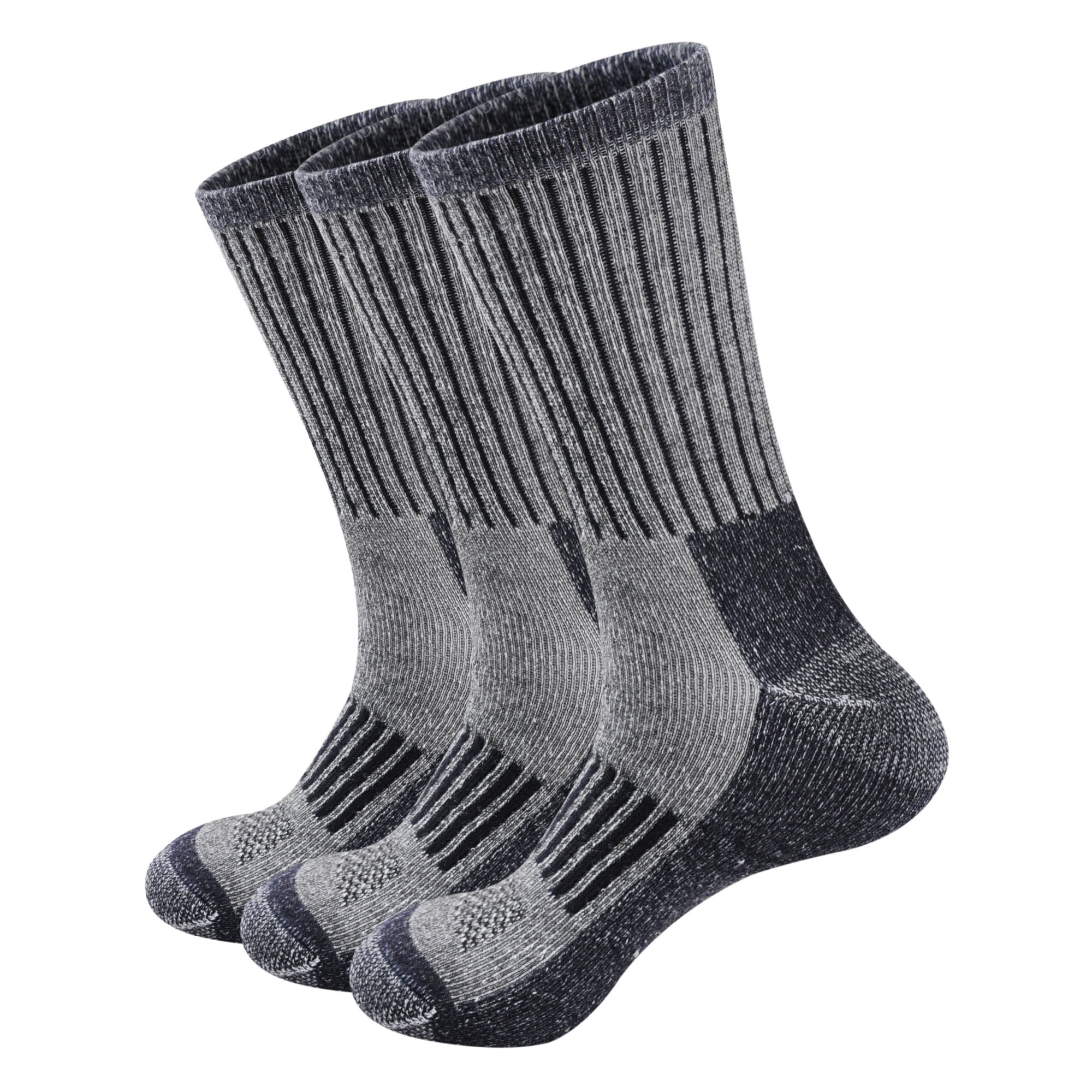 Ecoey Men's Wool Hiking Crew Socks, Heavy Cushioning, Moisture Wicking ...