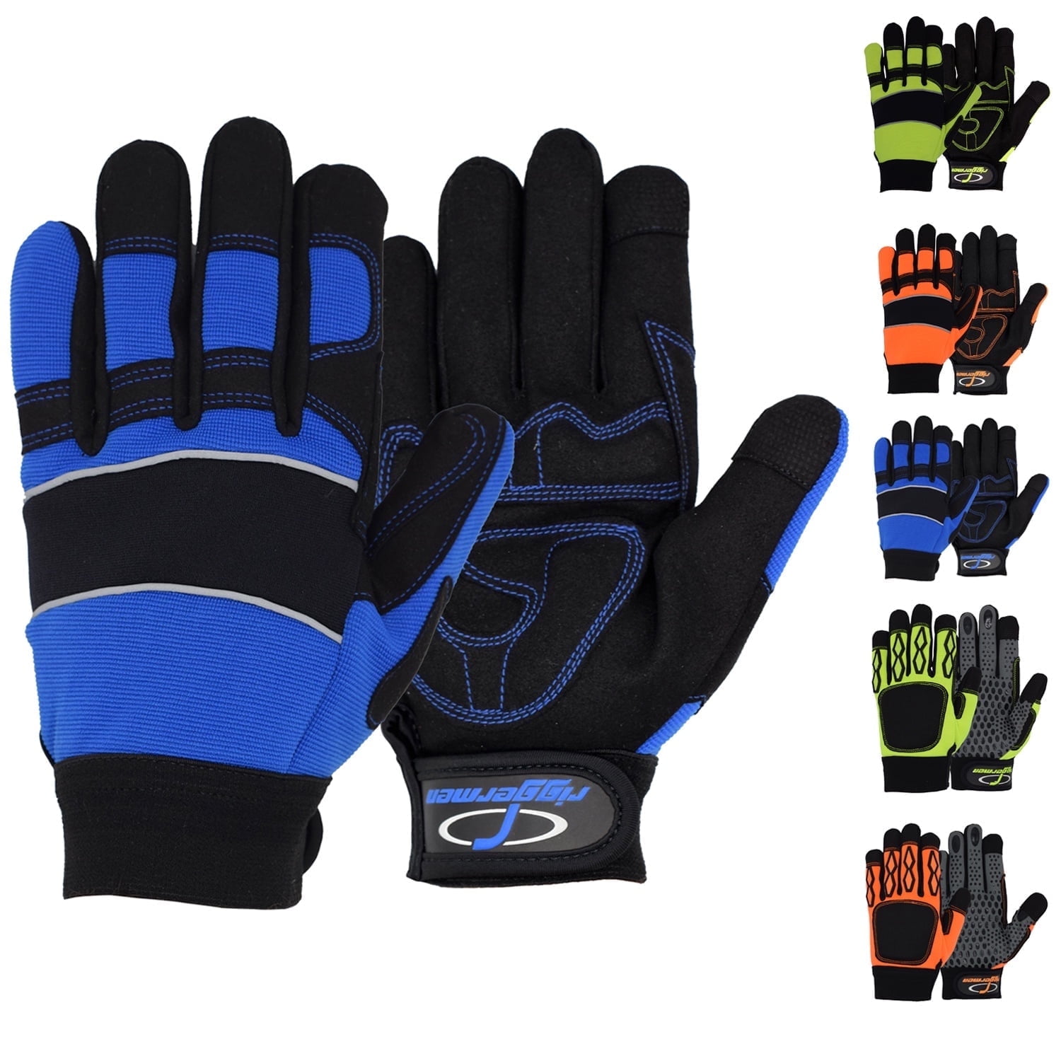 Riggermen Men’s Heavy Duty Mechanic Work Gloves Touchscreen Multiuse ...