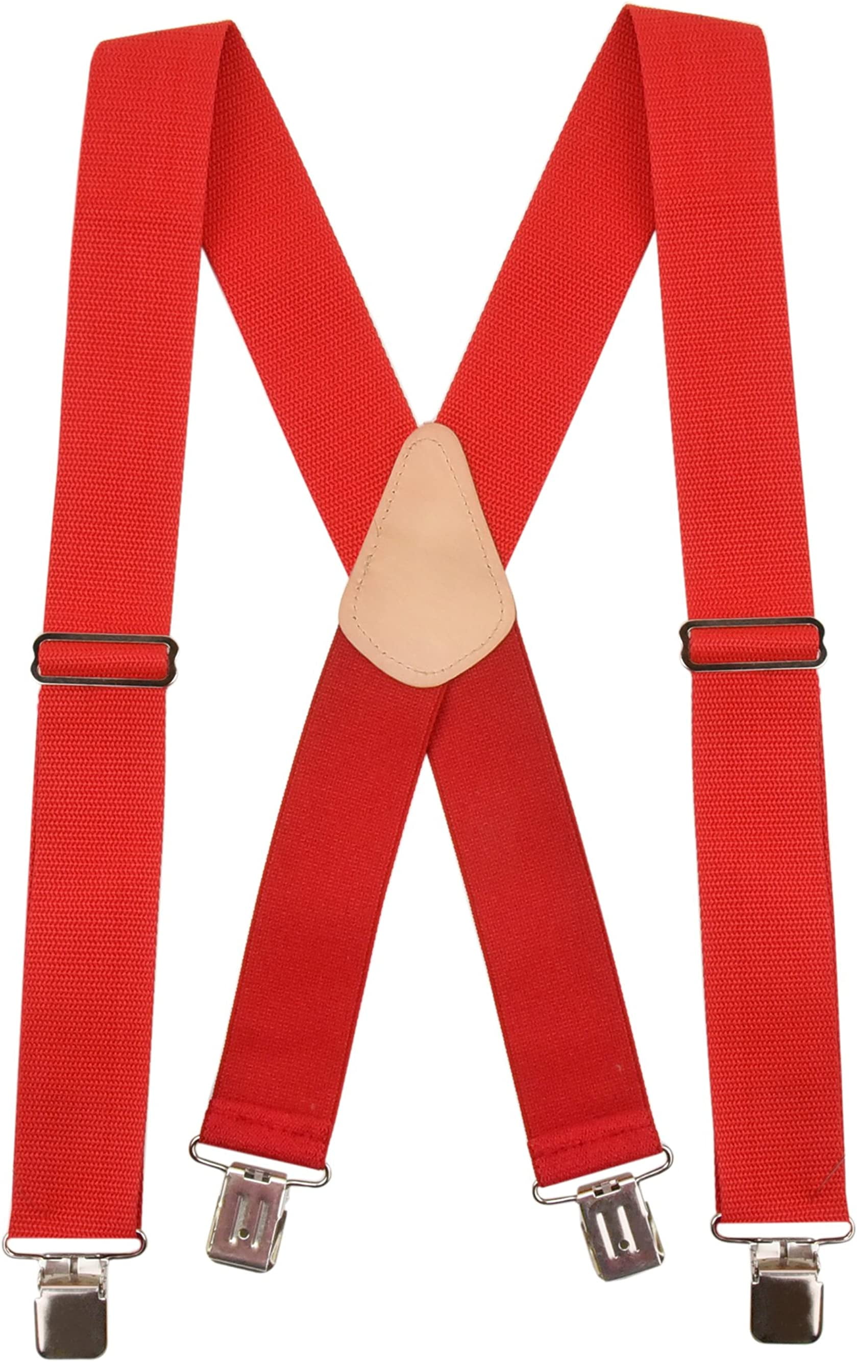 Men's Heavy Duty x-Back Adjustable Work Suspender Heavy Clips - Red ...