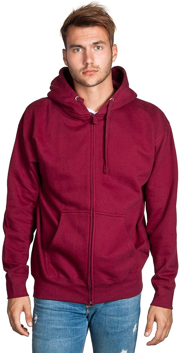 Men's Heavyweight Full Zip up Hoodie | Fleece Jacket | Warm Zipper ...