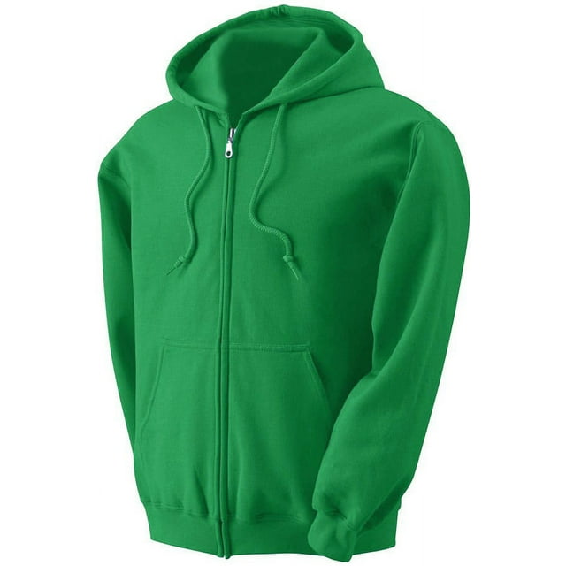 Mens Heavyweight Full Zip Up Hoodie Fleece Jacket Warm Zipper