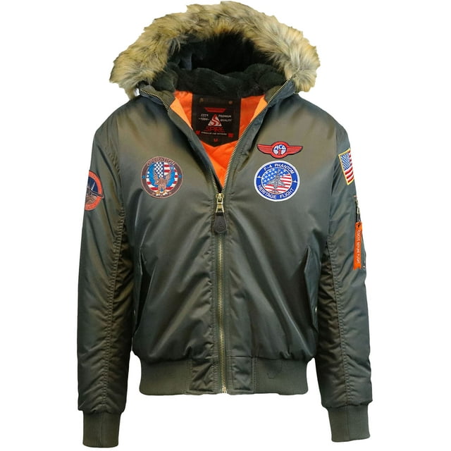 Men's Heavyweight MA-1 Bomber Flight Jacket - Walmart.com